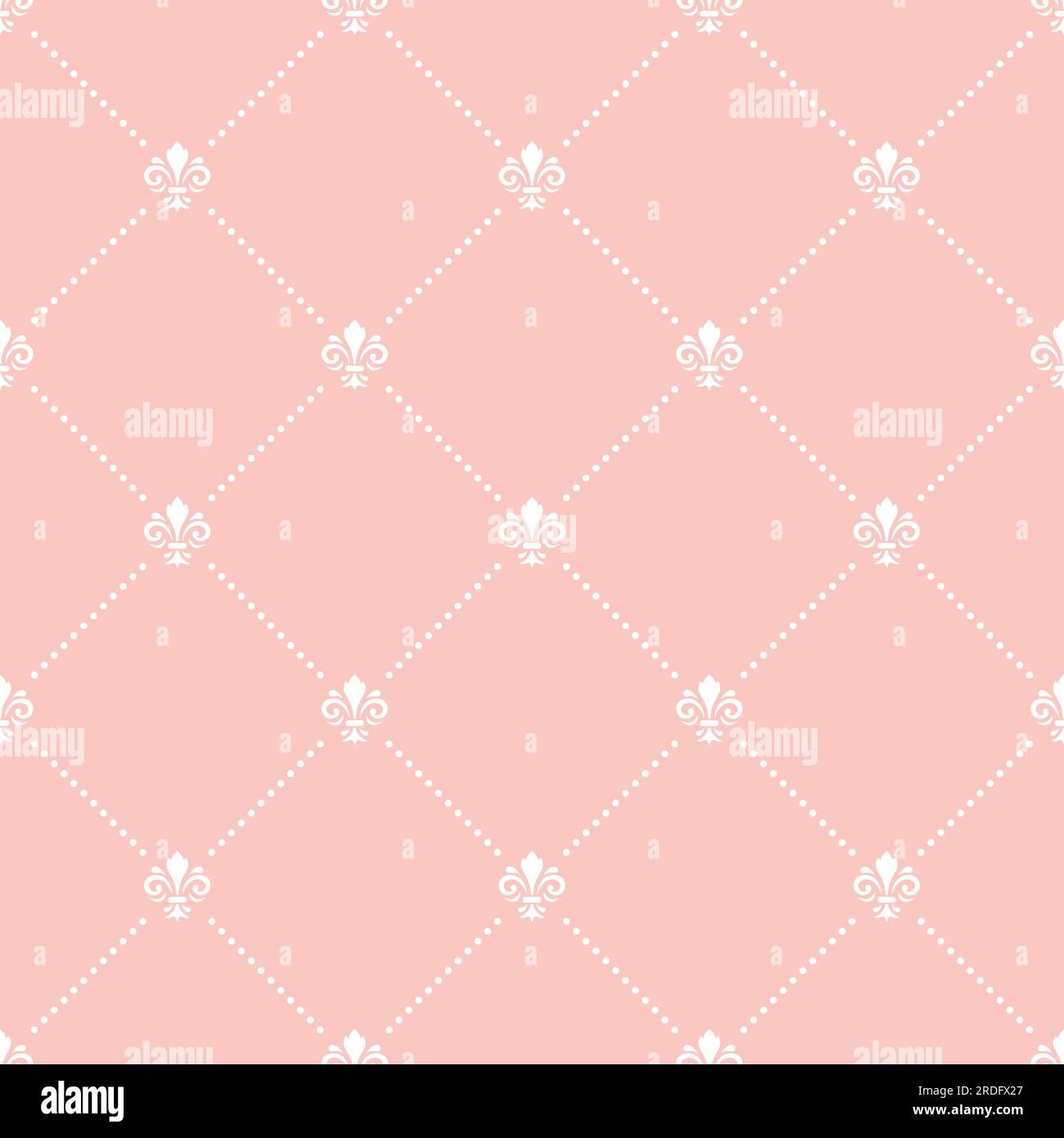 Geometric dotted pink and white pattern. Seamless abstract modern ...