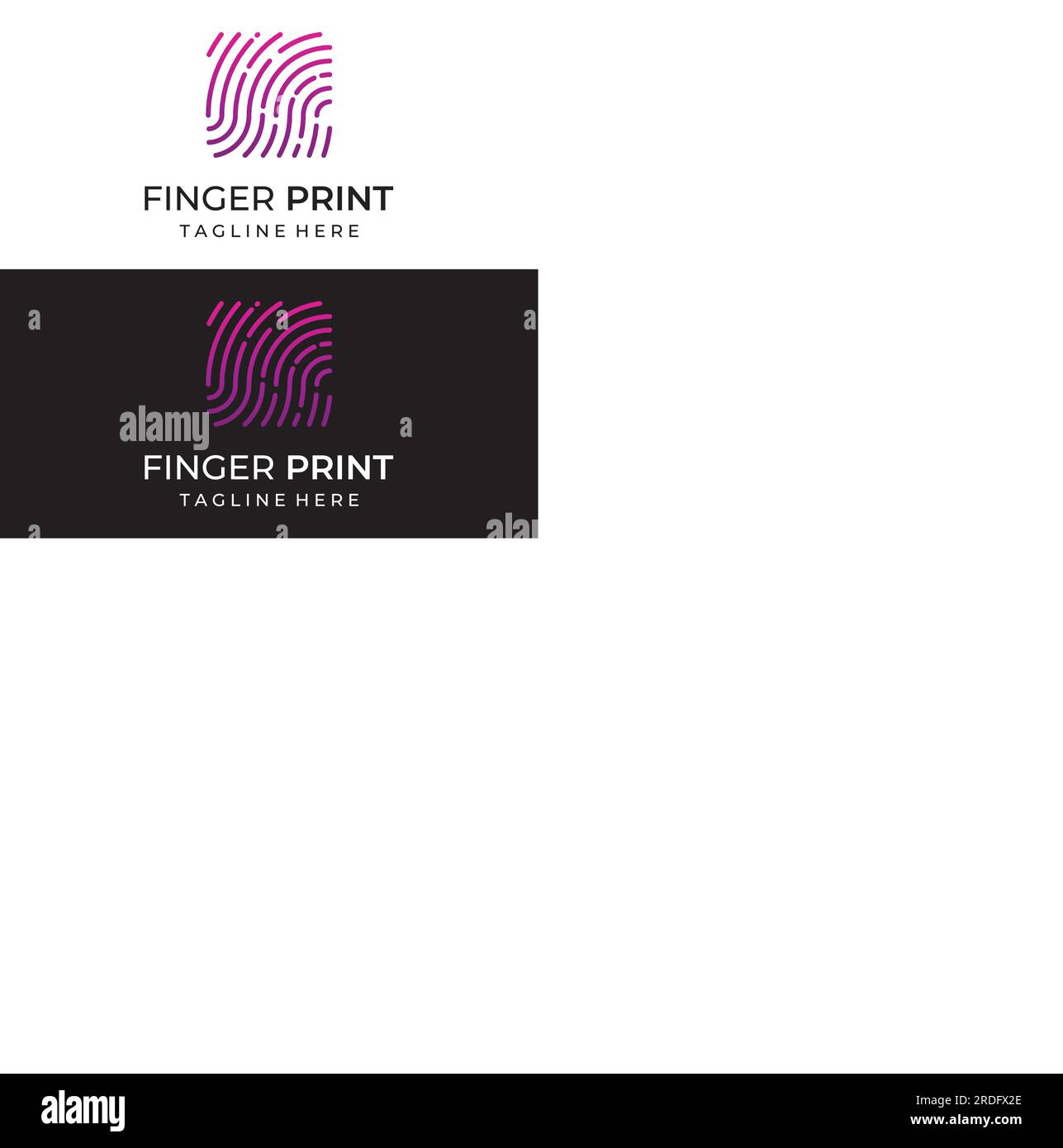 Modern human fingerprint logotype. Fingerprint for identity, business card, technology, digital ...