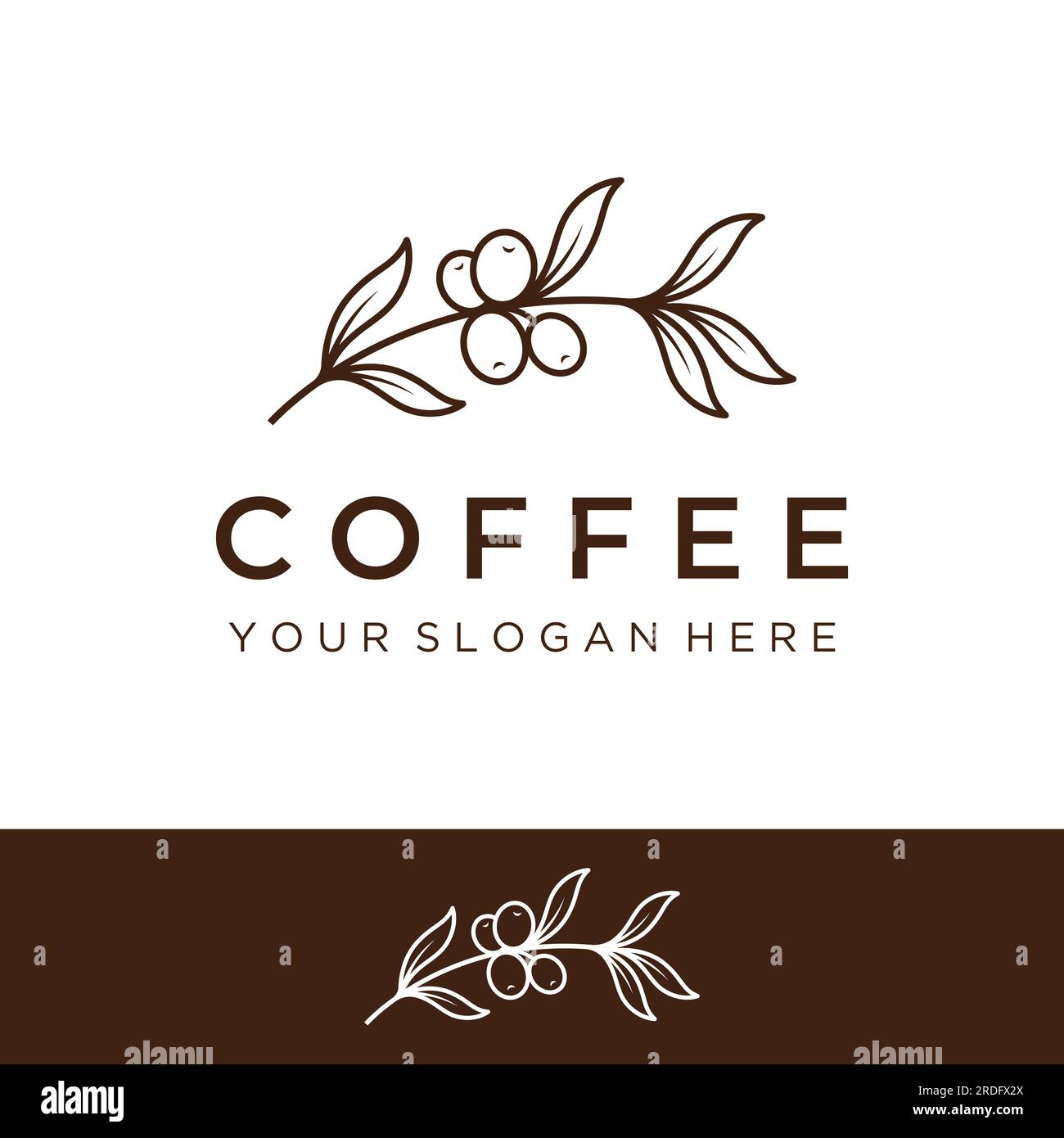 Hand drawn vintage style arabica coffee cup and coffee plant logo.Logo ...