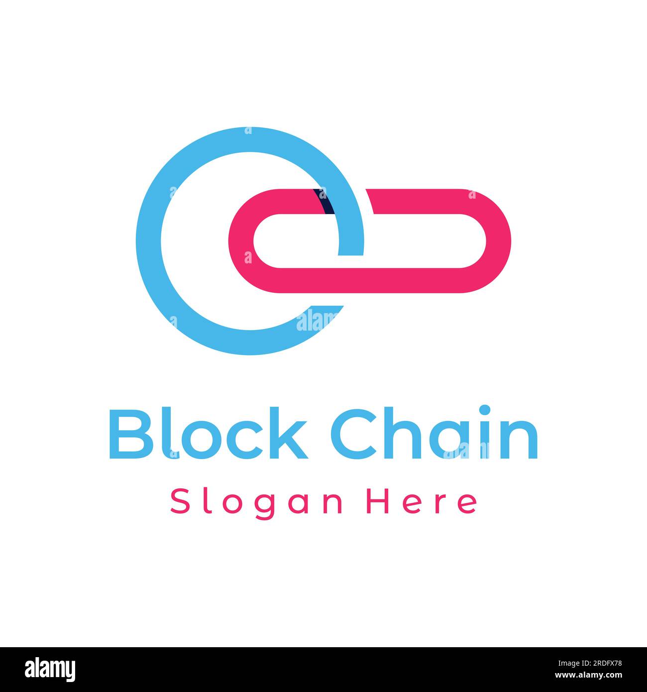 Block chain logo design.Geometric block chain with hexagons, modern technology box. Block chain ...