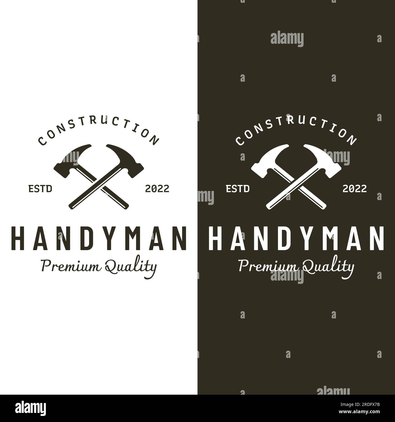 Hammer Tool Logo Hammer Tool Logo Repair Icon Design Stock Vector