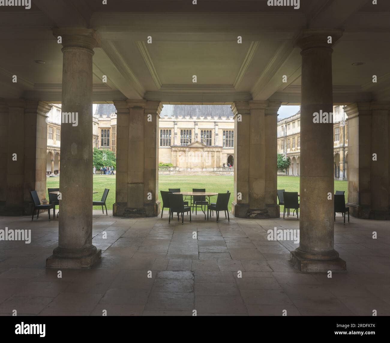 Courtyard at Trinity College, University of Cambridge, England Stock ...