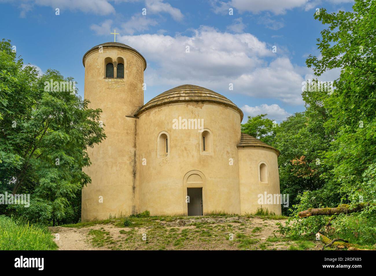 The rotunda of Saint George on top of the Rip mountain, czech national cultural monument Stock ...