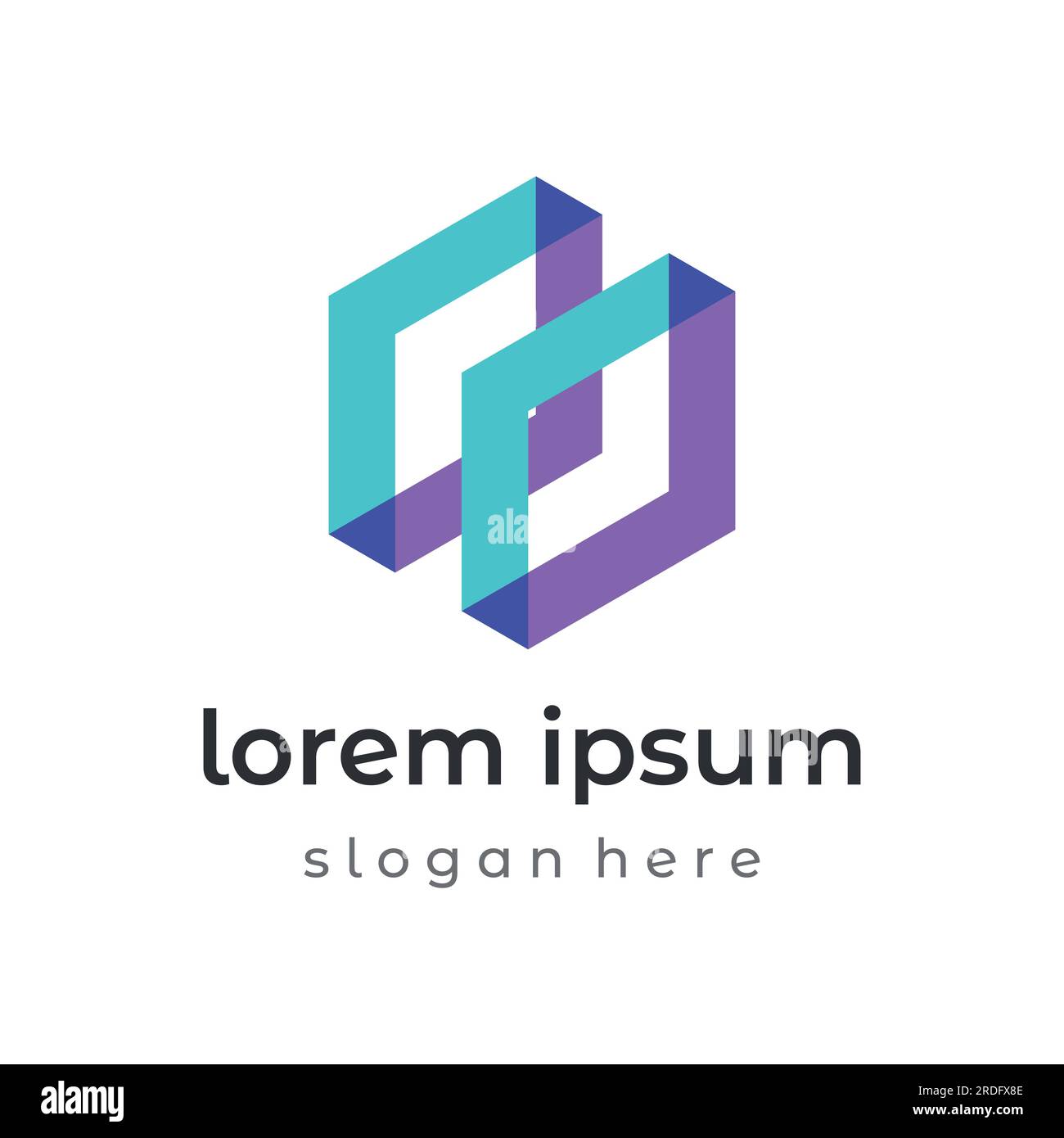 Block chain logo design.Geometric block chain with hexagons, modern ...