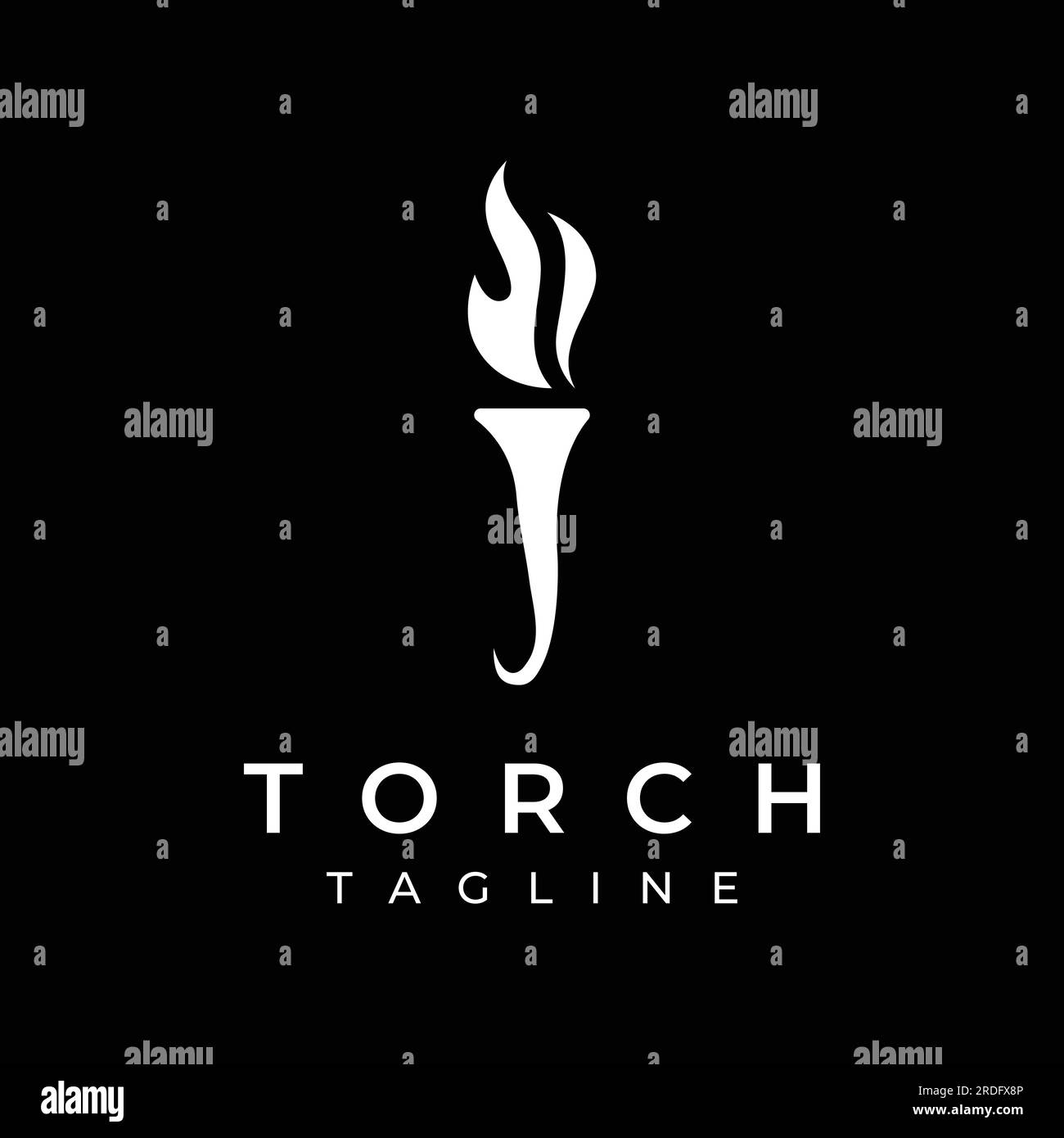 Minimalist liberty torch logo. Torch with a simple shape. Elegant ...