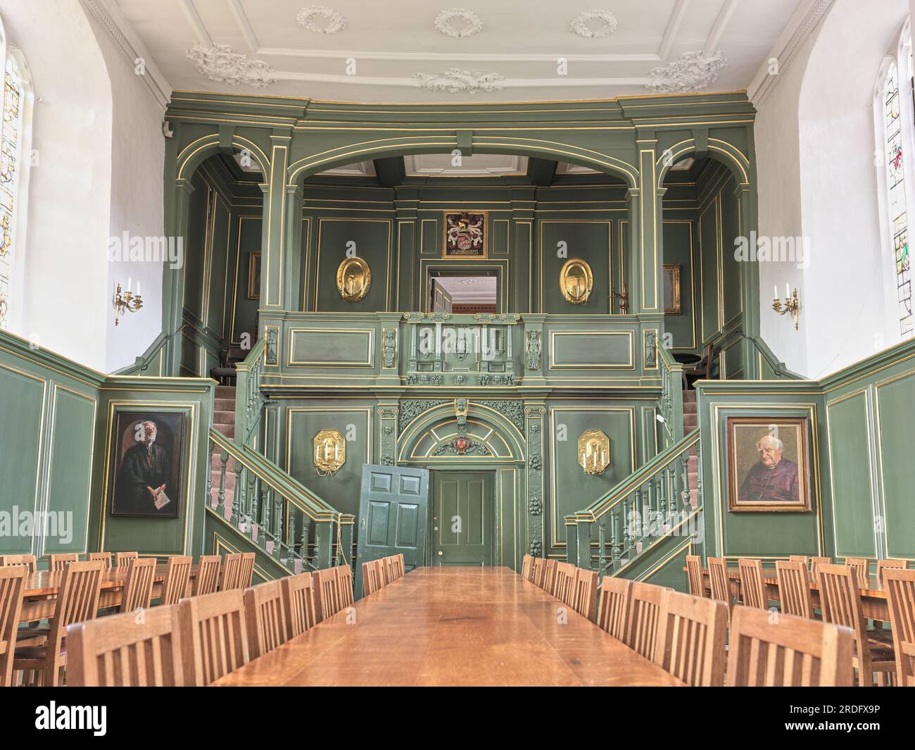 Dining room, Magdalene College, University of Cambridge, England Stock ...