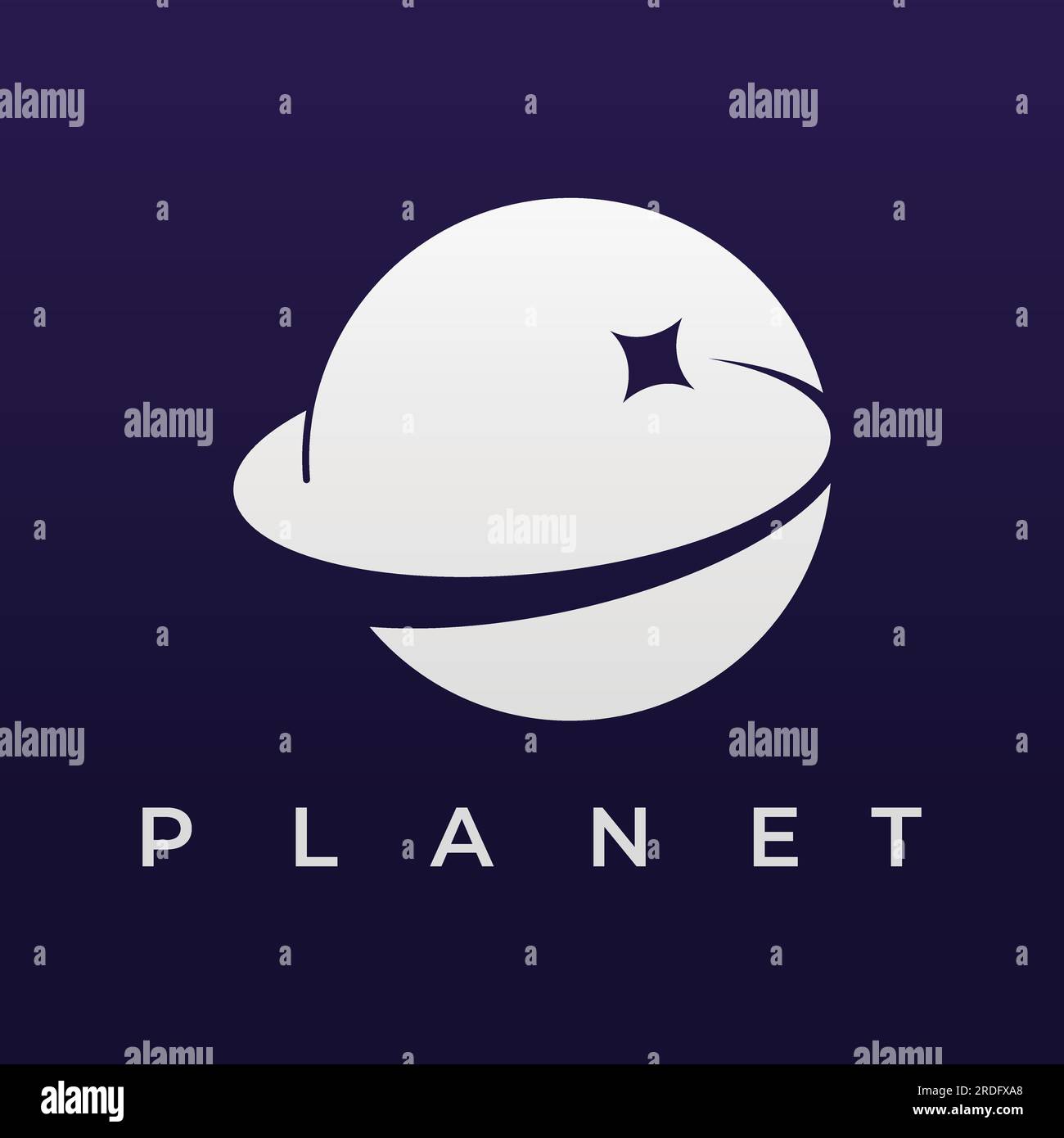 Space planet logo vector design surrounded by rings or orbits. For ...