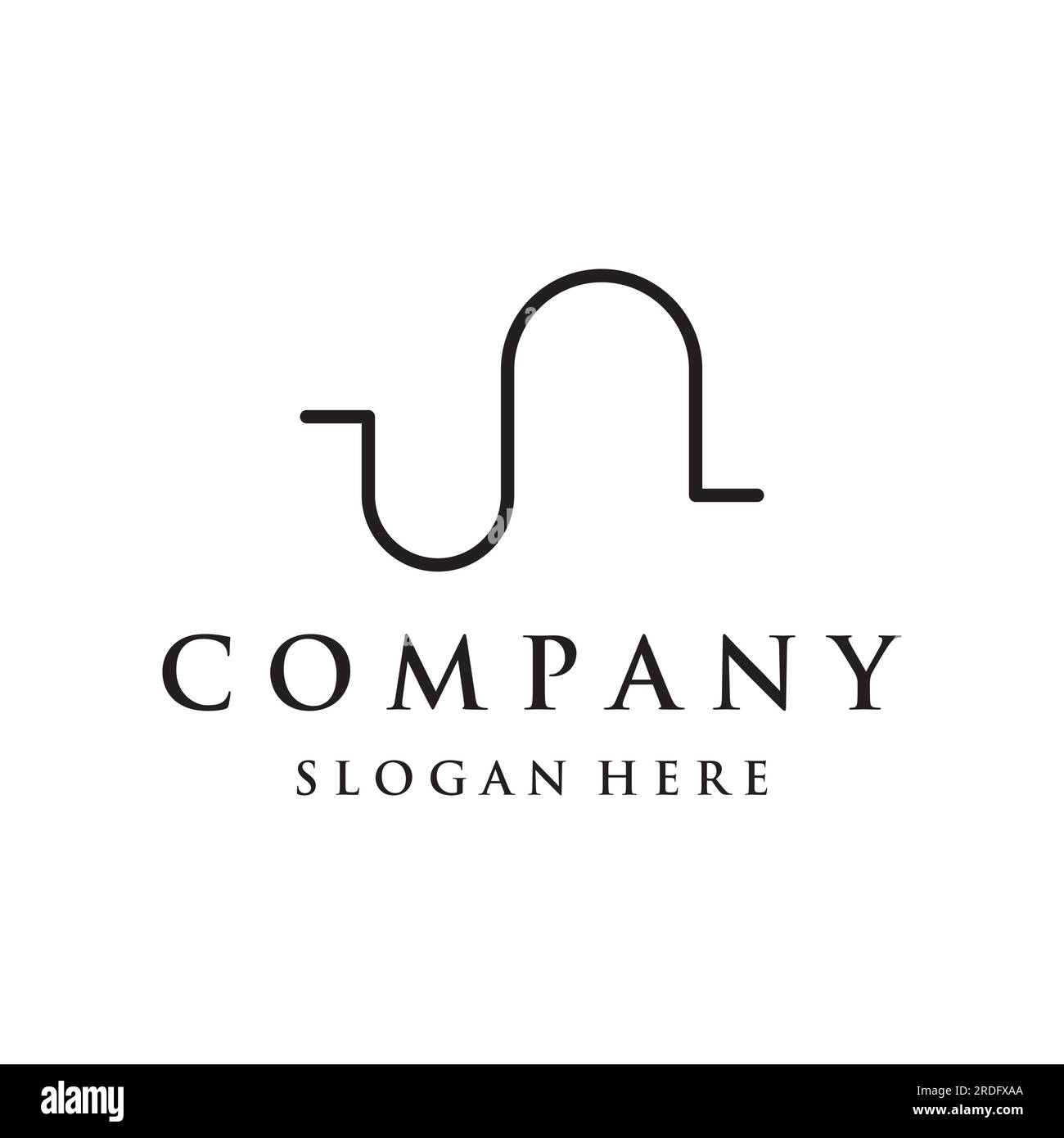 Abstract element of arch line vector logo, for the construction of ...