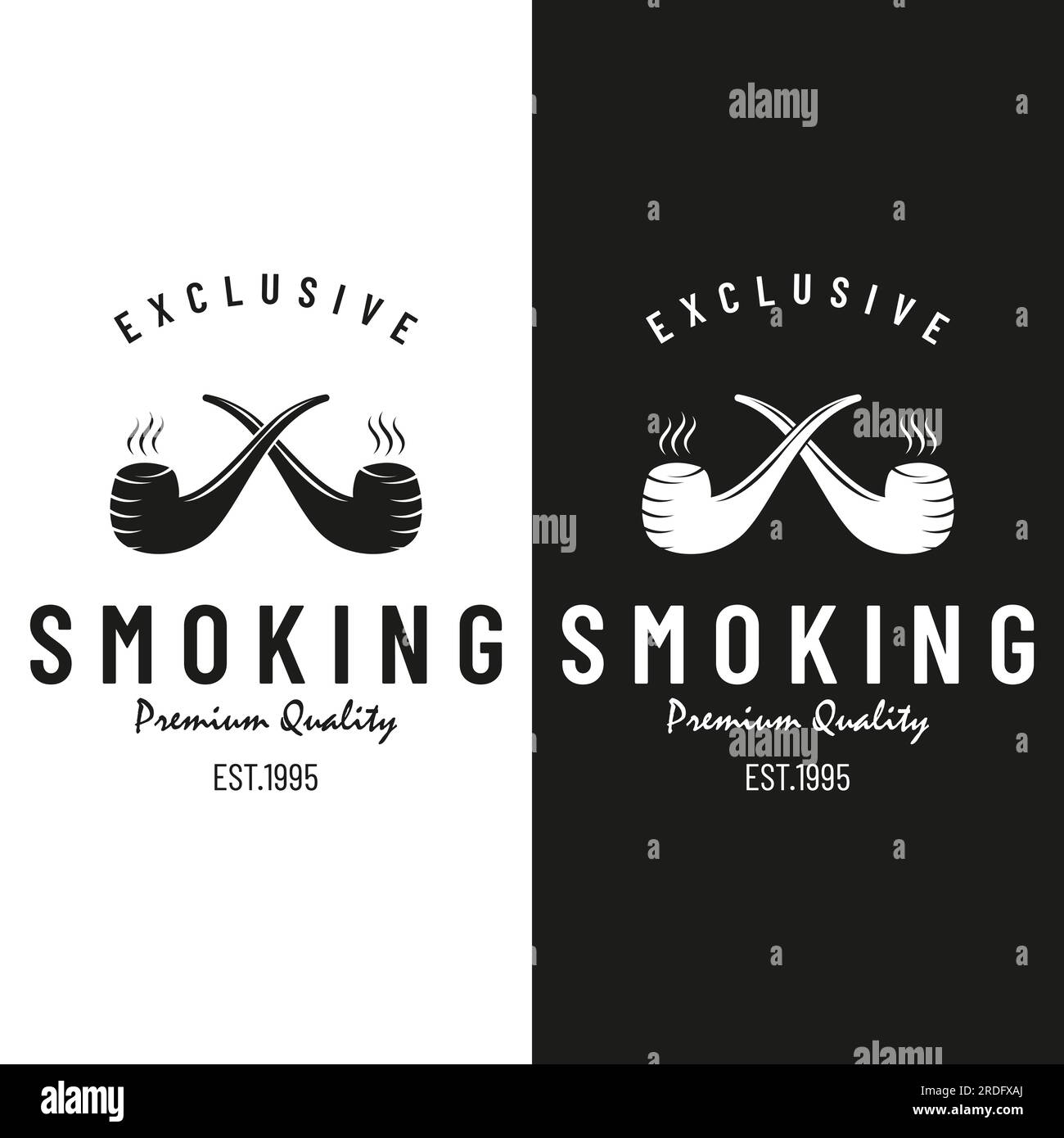 Pipe logo for vintage cigarette smoke.Premium cigar smoke logo Stock ...