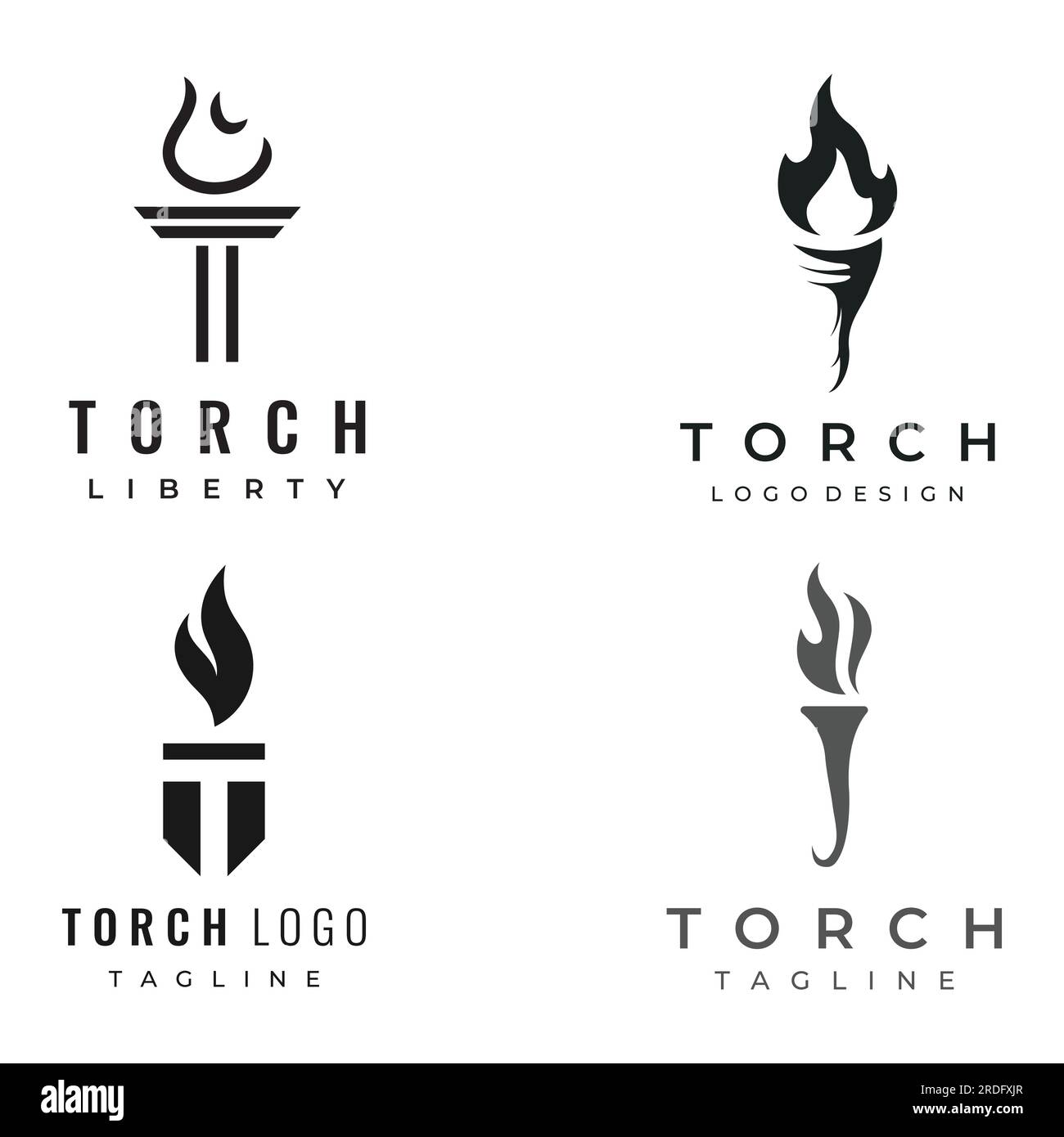 Minimalist liberty torch logo. Torch with a simple shape. Elegant ...