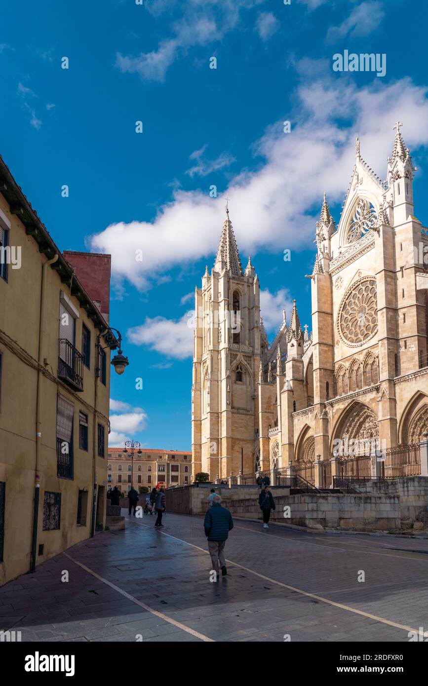 Spectacular Cathedral of Leon. "Santa María de Regla de León" Cathedral ...