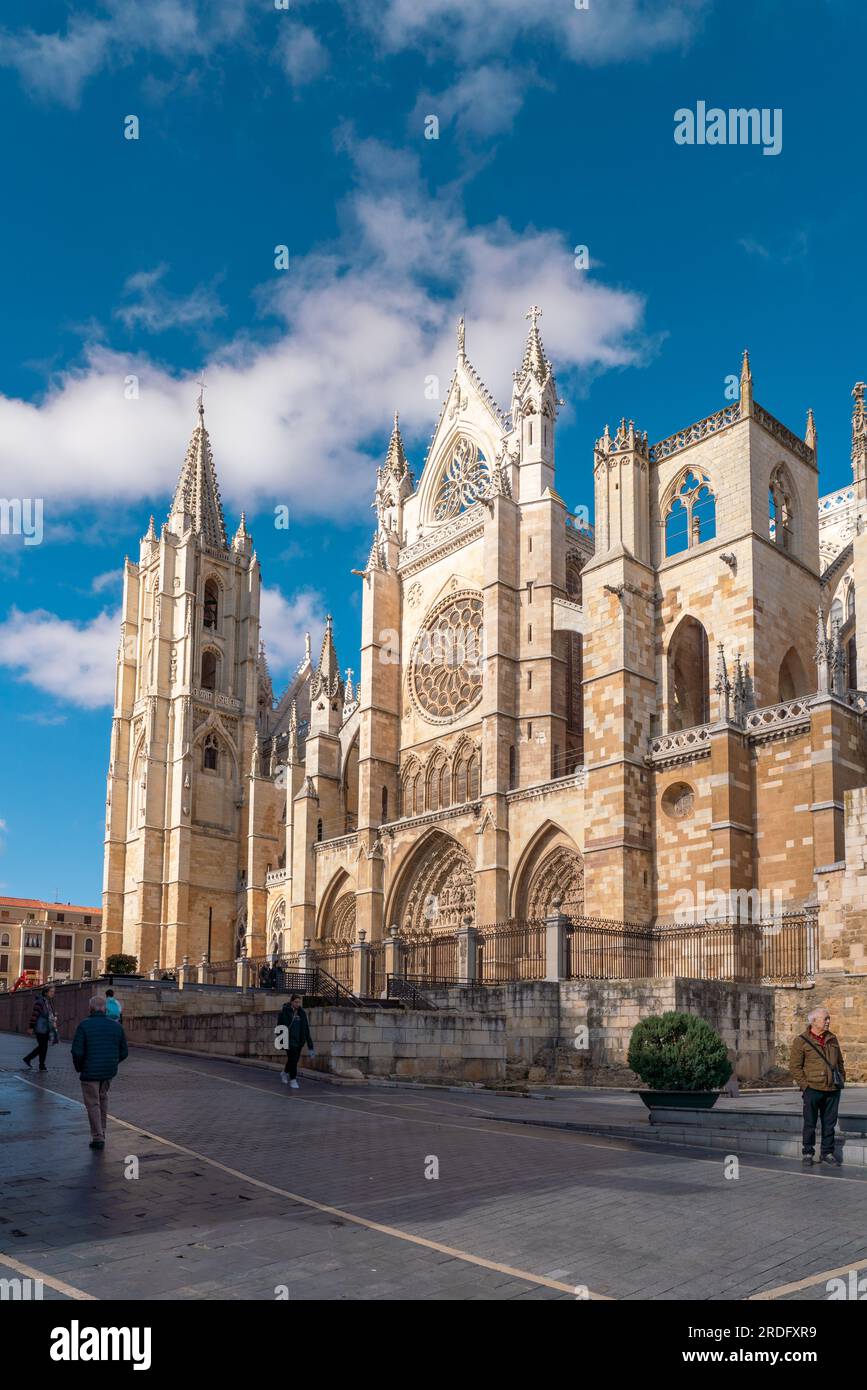 Spectacular Cathedral of Leon. "Santa María de Regla de León" Cathedral ...