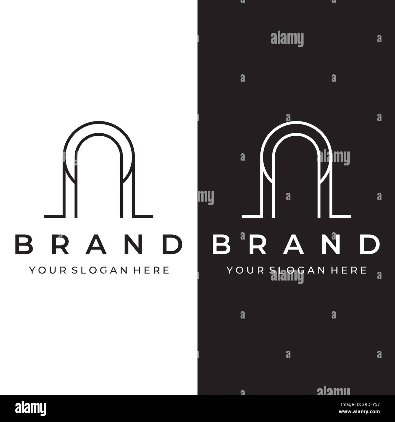 Abstract element of arch line vector logo, for the construction of ...