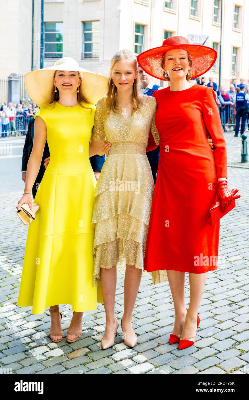 Brussels, Belgium. 21st July, 2023. Queen Mathilde of Belgium with ...