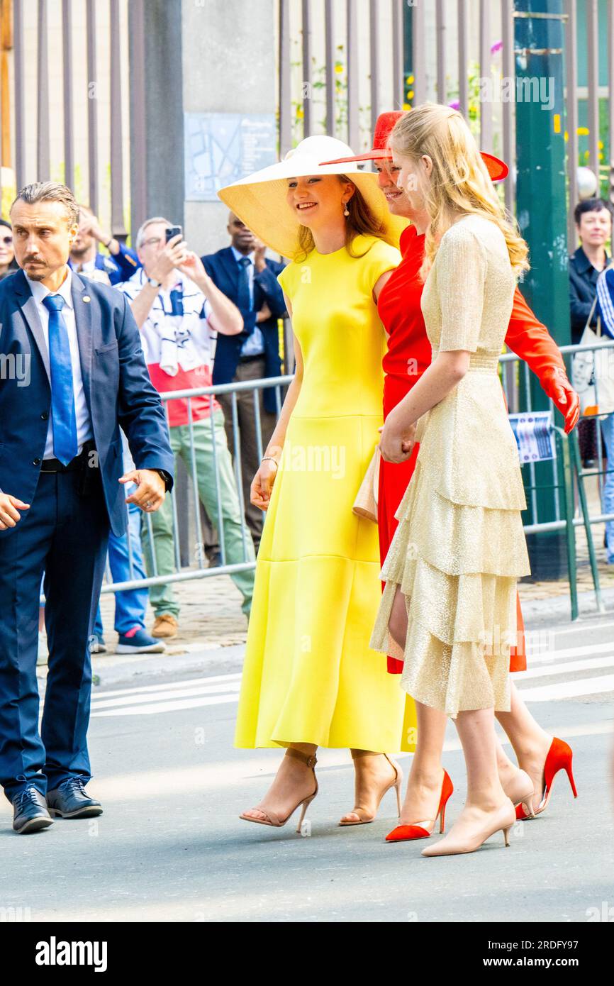 Brussels, Belgium. 21st July, 2023. Queen Mathilde of Belgium with ...