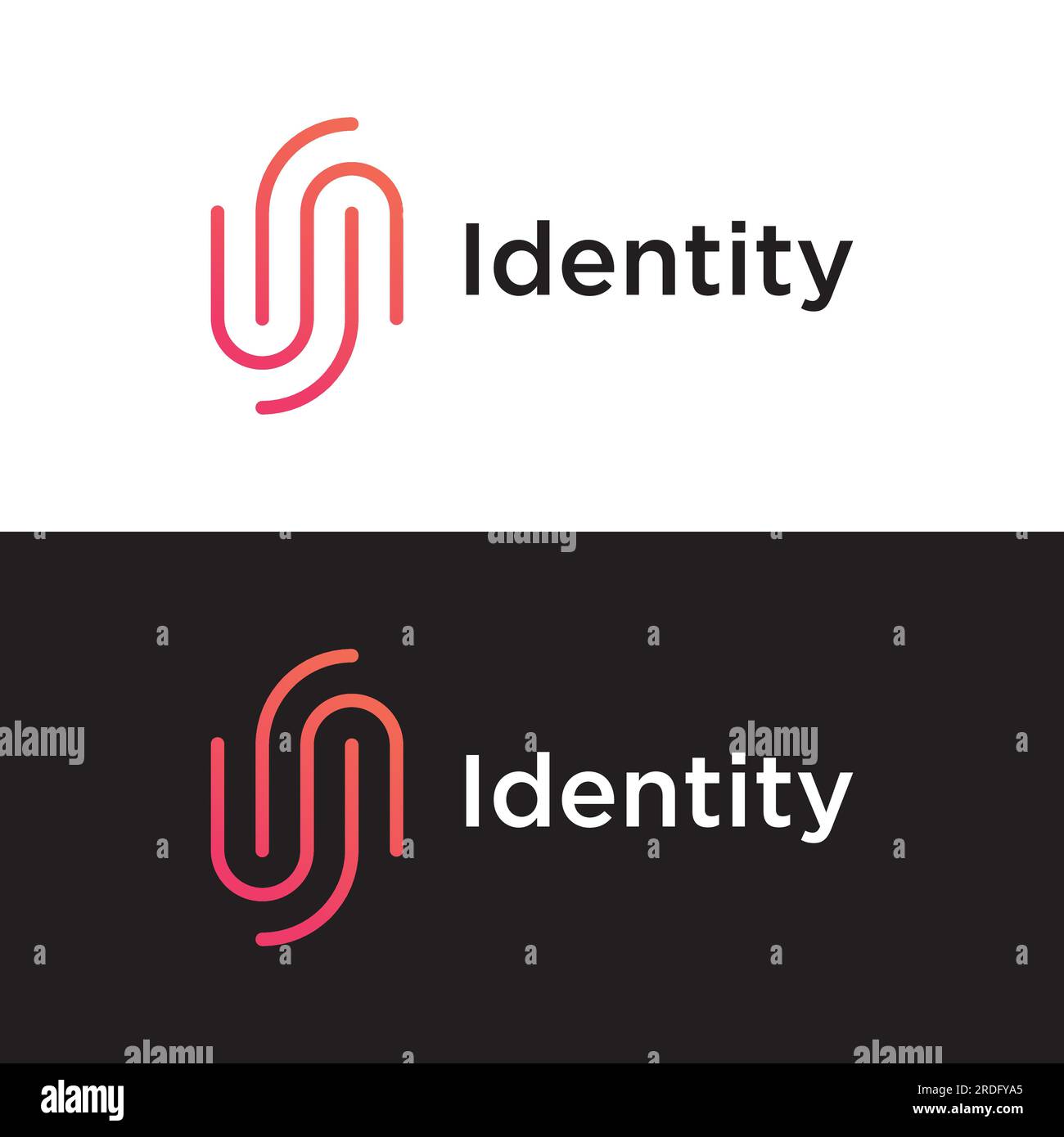 Modern human fingerprint logotype. Fingerprint for identity, business ...