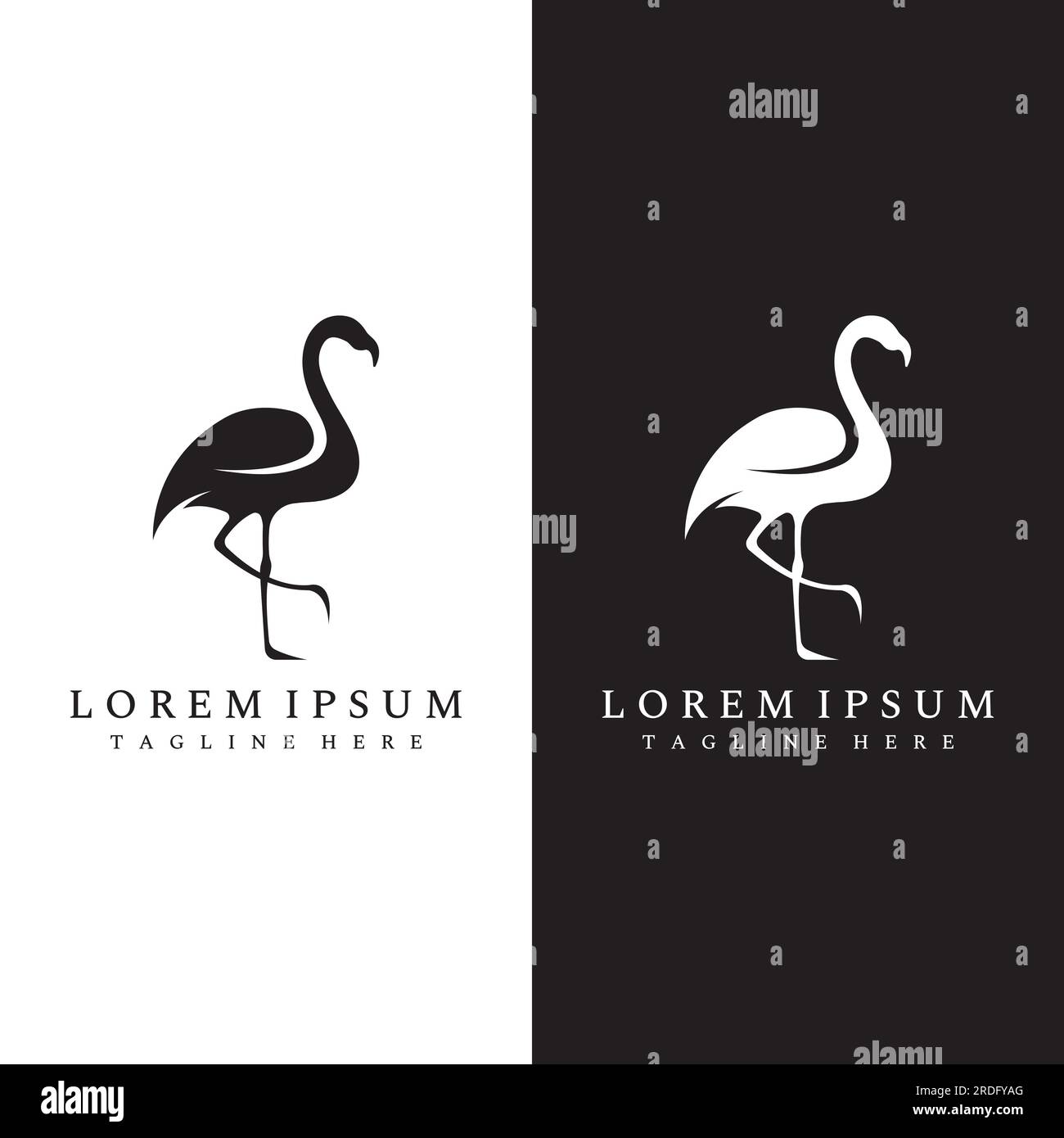 Logo of a long-legged bird or flamingo. Logo with lines, abstract and ...
