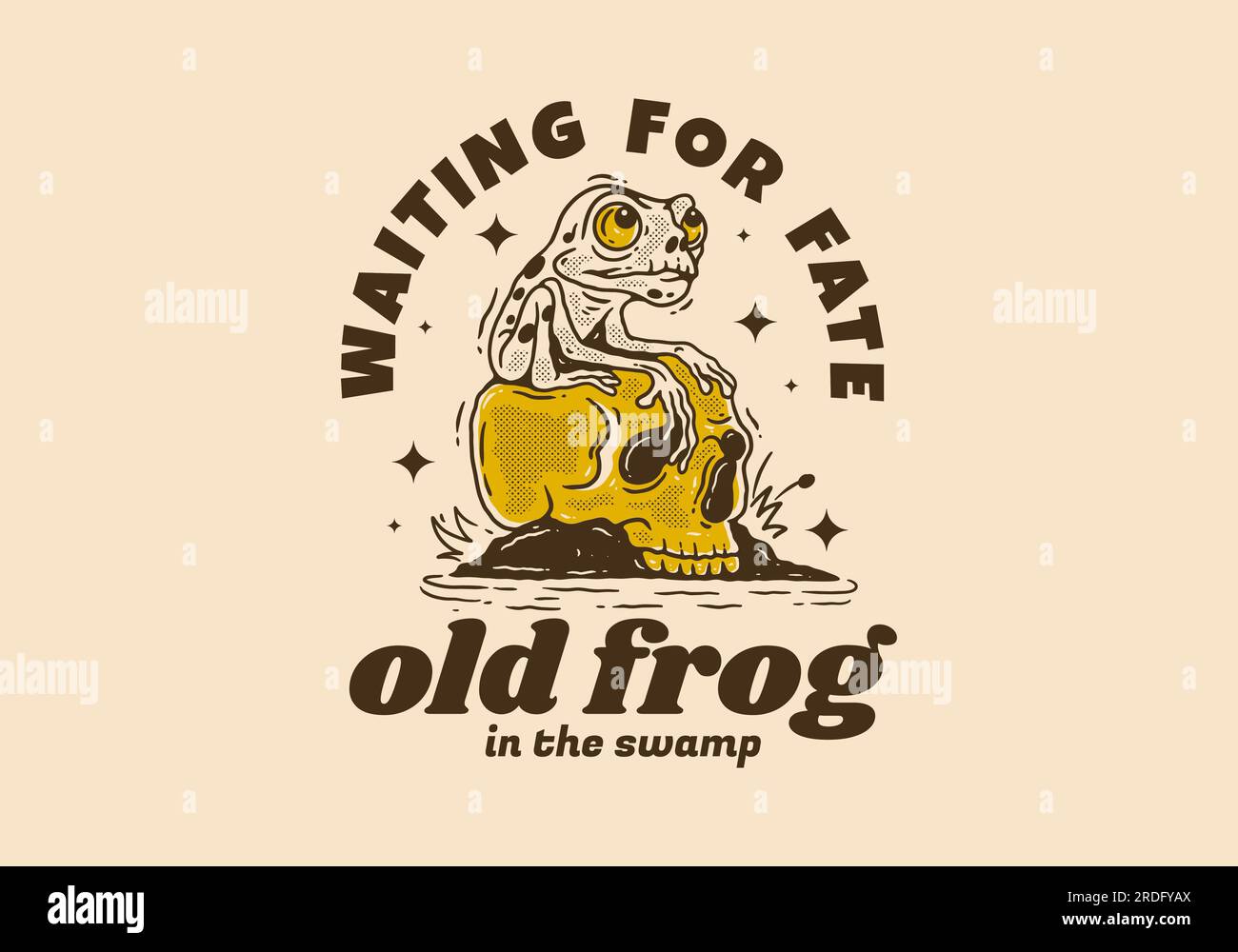 Old frog waiting for fate, Vintage Mascot character design of frog ...