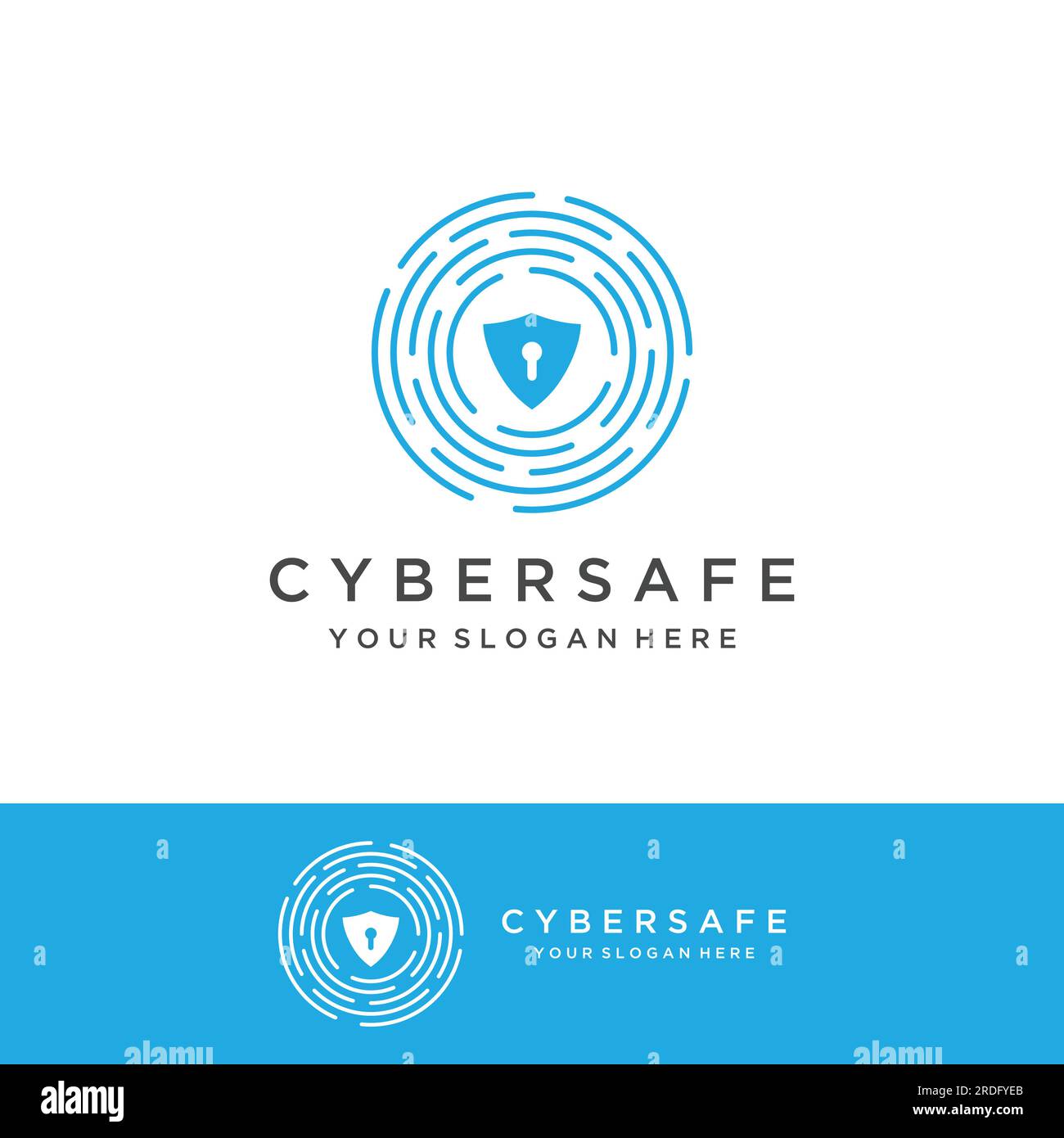 Creative design of technology digital cyber security logo with modern ...