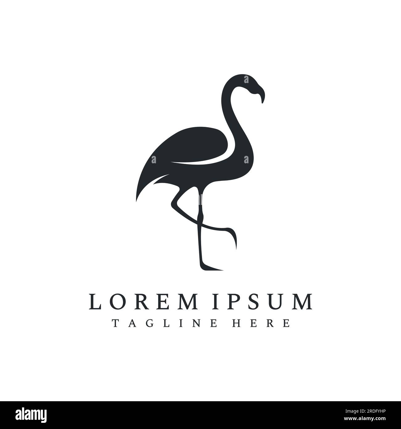 Logo of a long-legged bird or flamingo. Logo with lines, abstract and simple Stock Vector Image ...