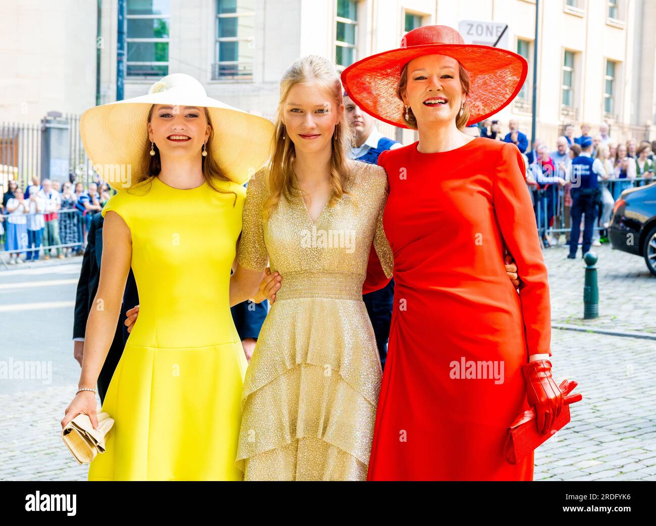 Brussels, Belgium. 21st July, 2023. Queen Mathilde of Belgium with ...