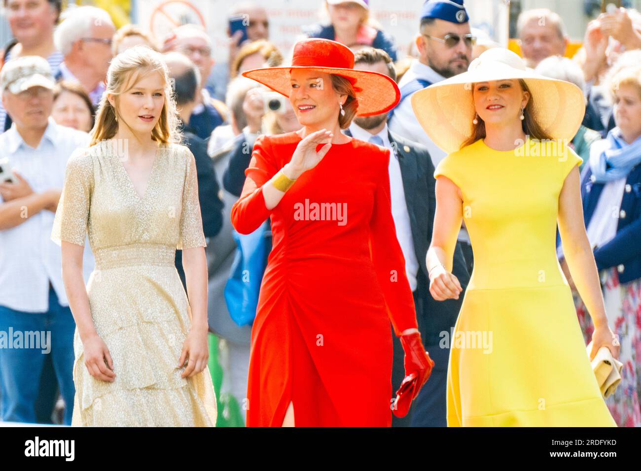 Brussels, Belgium. 21st July, 2023. Queen Mathilde of Belgium with ...