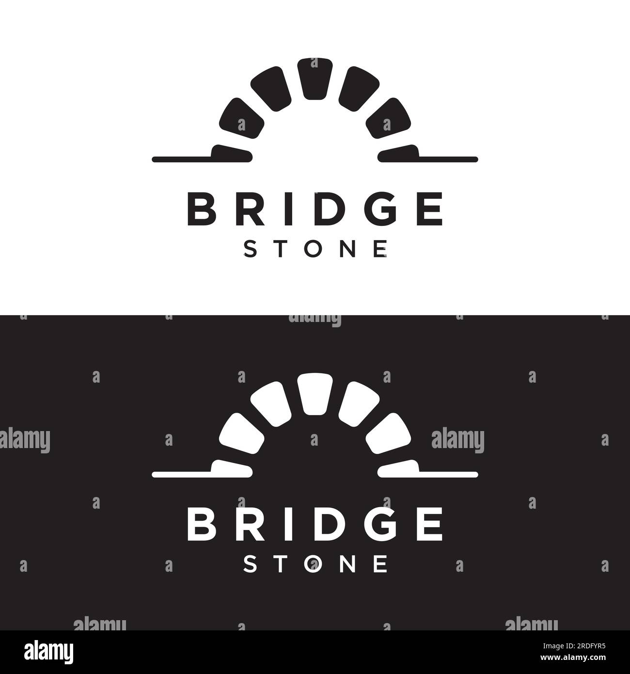 Simple and modern stone bridge building logo creative design Stock ...