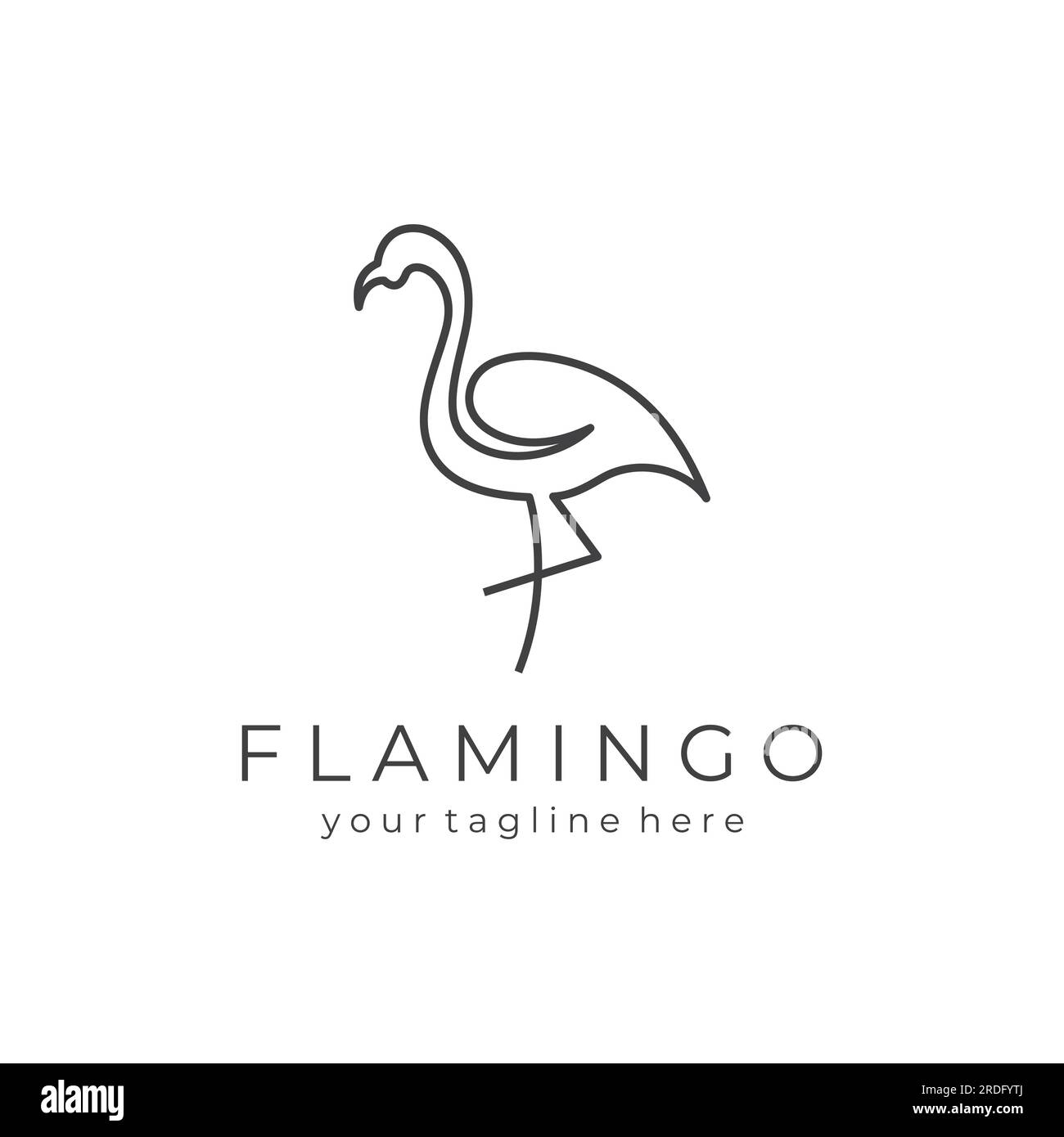 Logo of a long-legged bird or flamingo. Logo with lines, abstract and ...
