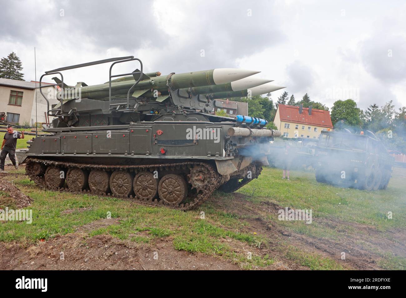 Benneckenstein, Germany. 21st July, 2023. A Soviet 212 Kub anti ...