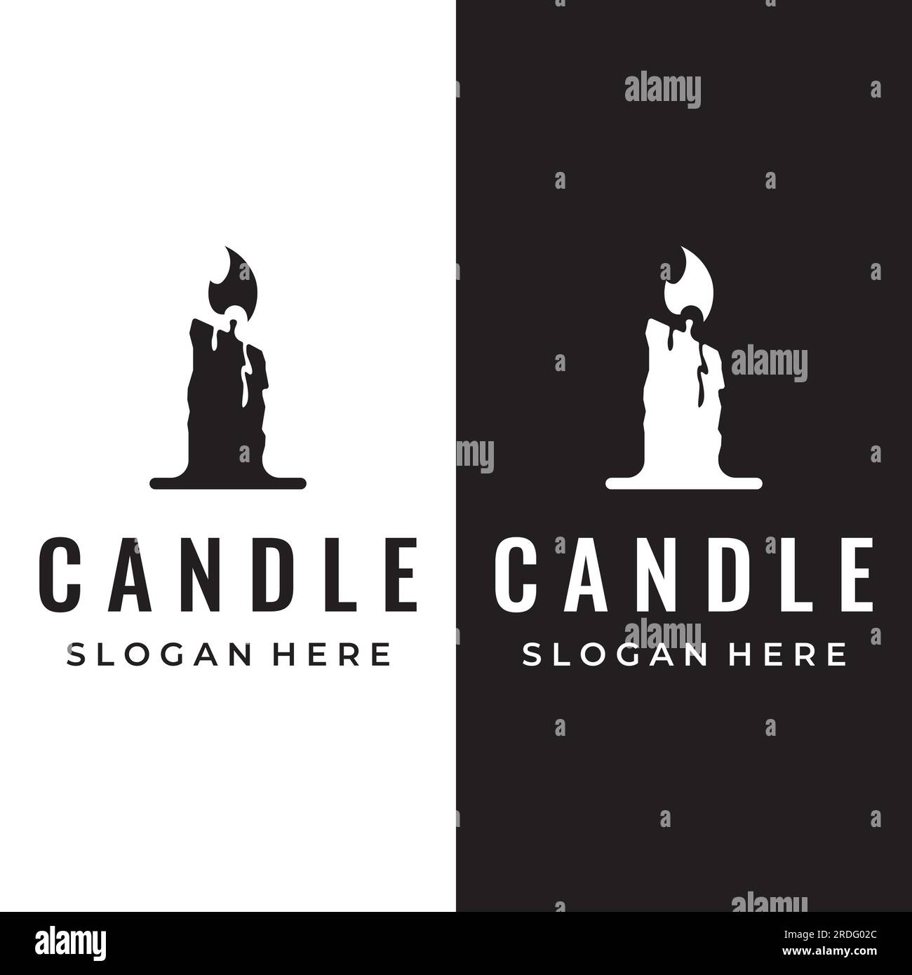 Simple burning luxury candlelight logo design with isolated background ...