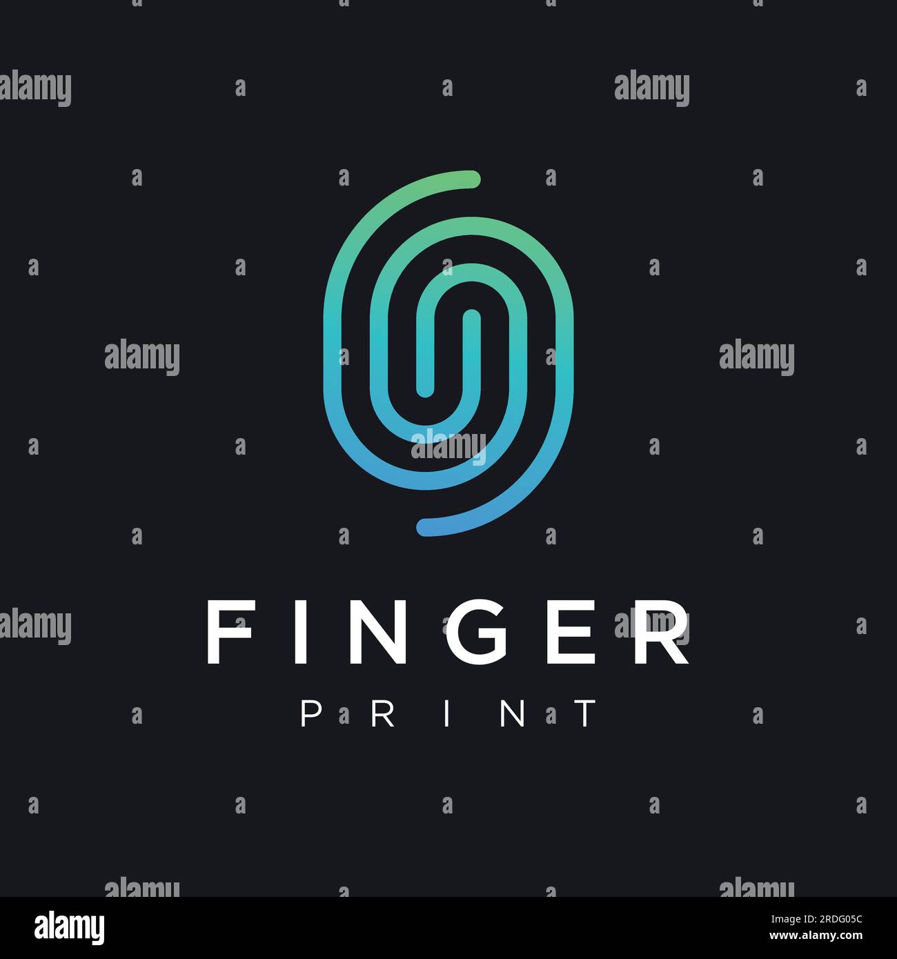 Modern human fingerprint logotype. Fingerprint for identity, business ...