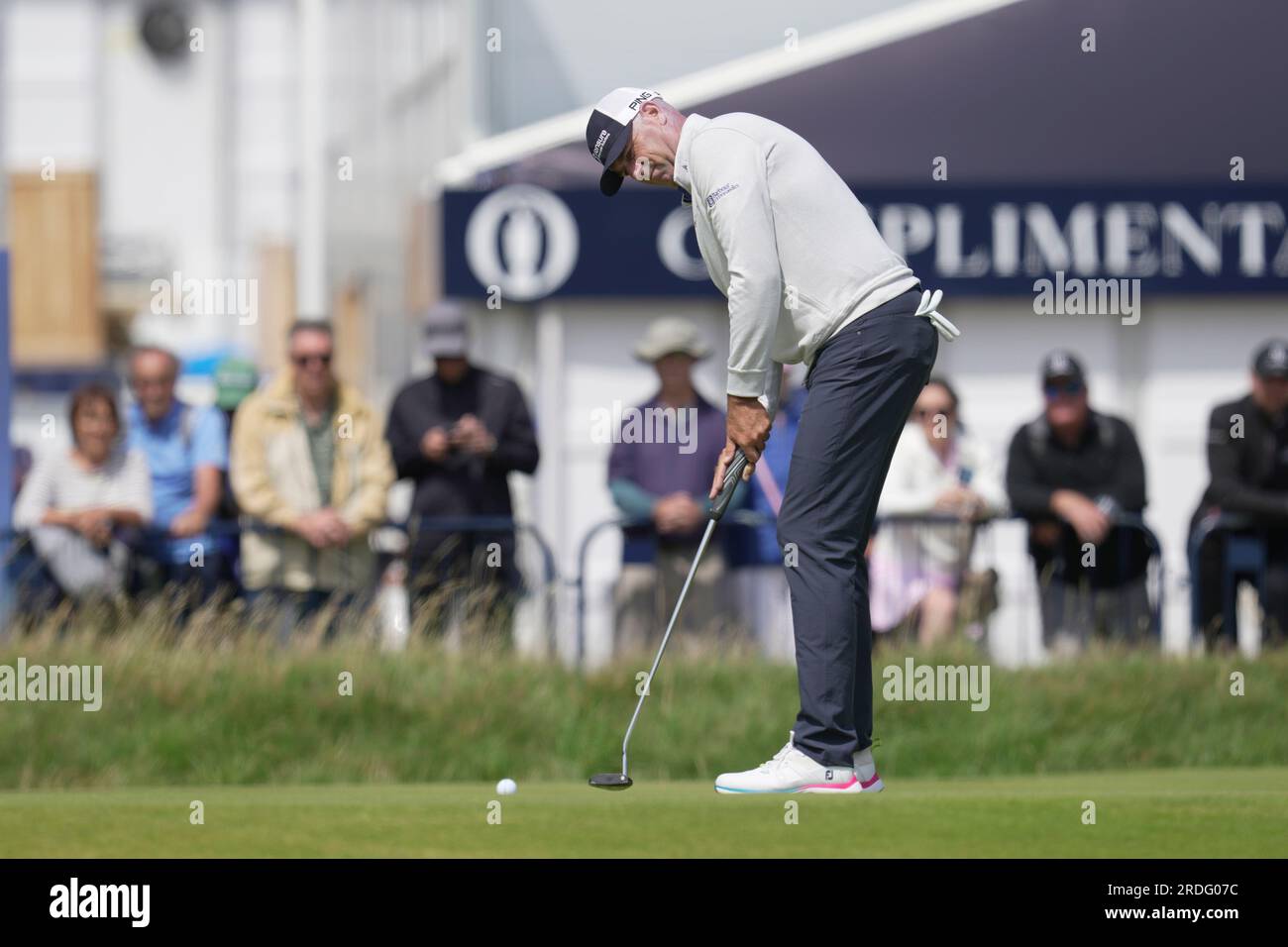 United States' Stewart Cink putt on the 3rd green during the second day ...