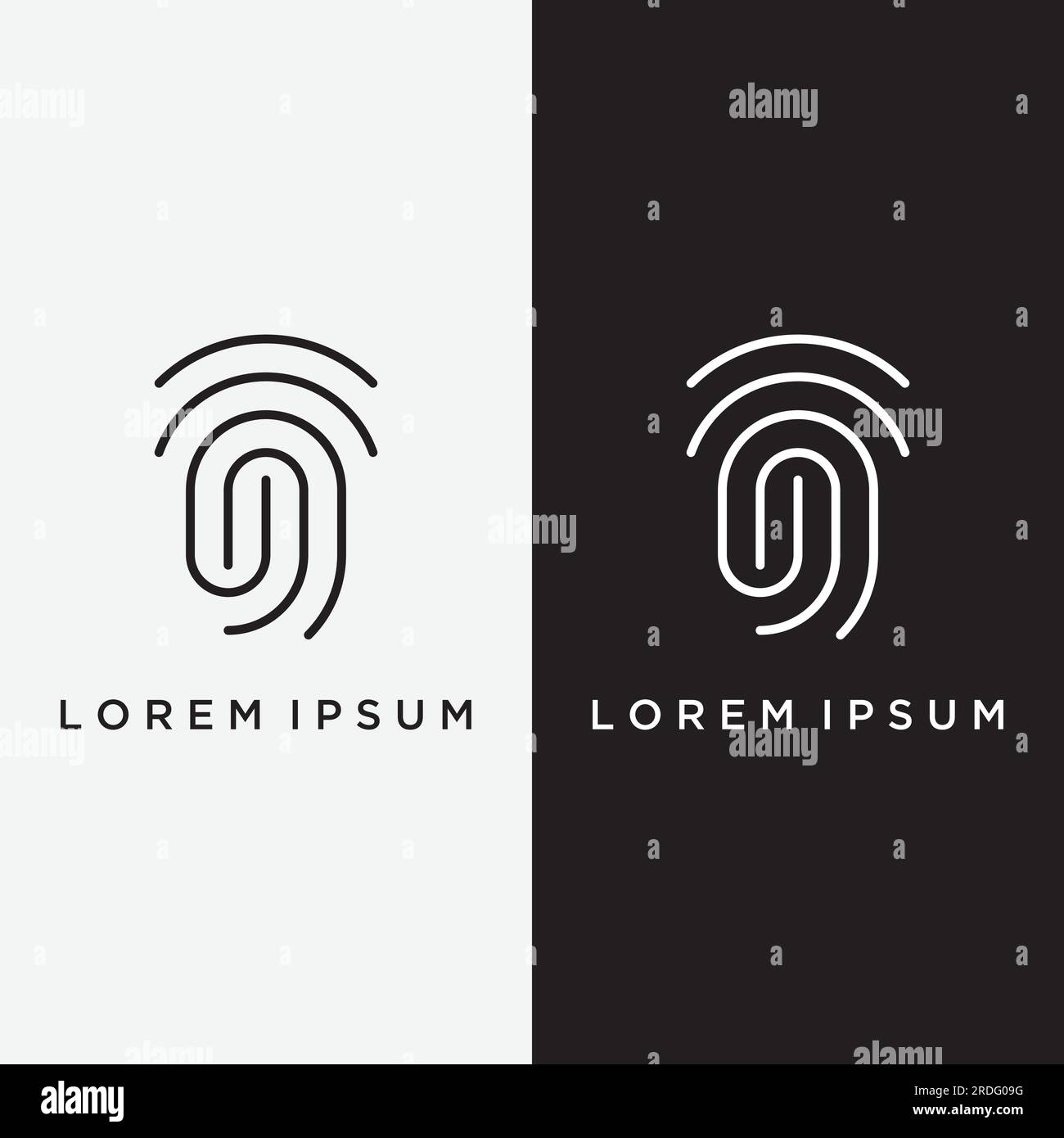Modern human fingerprint logotype. Fingerprint for identity, business card, technology, digital ...