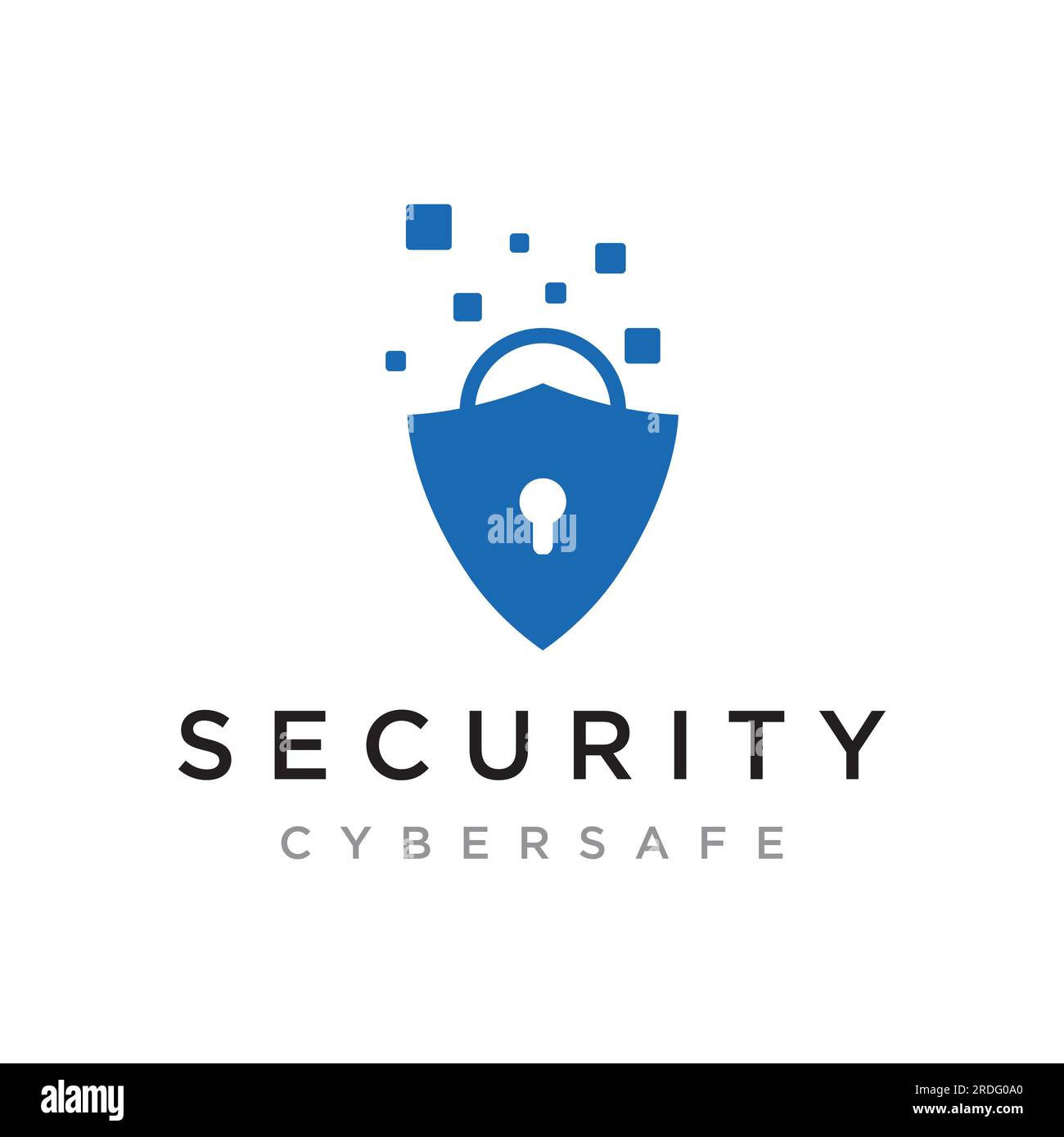 Creative design of technology digital cyber security logo with modern ...