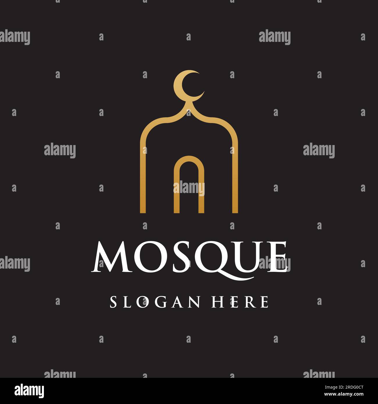 Unique,modern and creative luxury mosque logo with monogram.Logo for ...