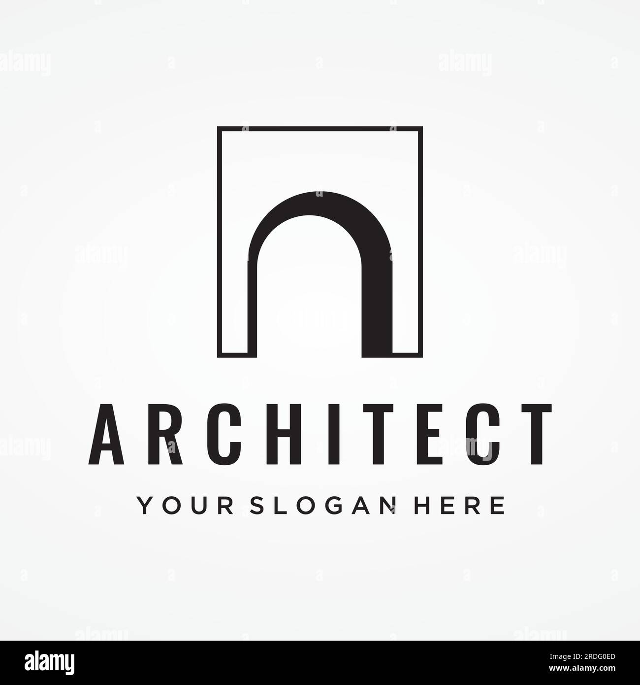 Abstract element of arch line vector logo, for the construction of ...