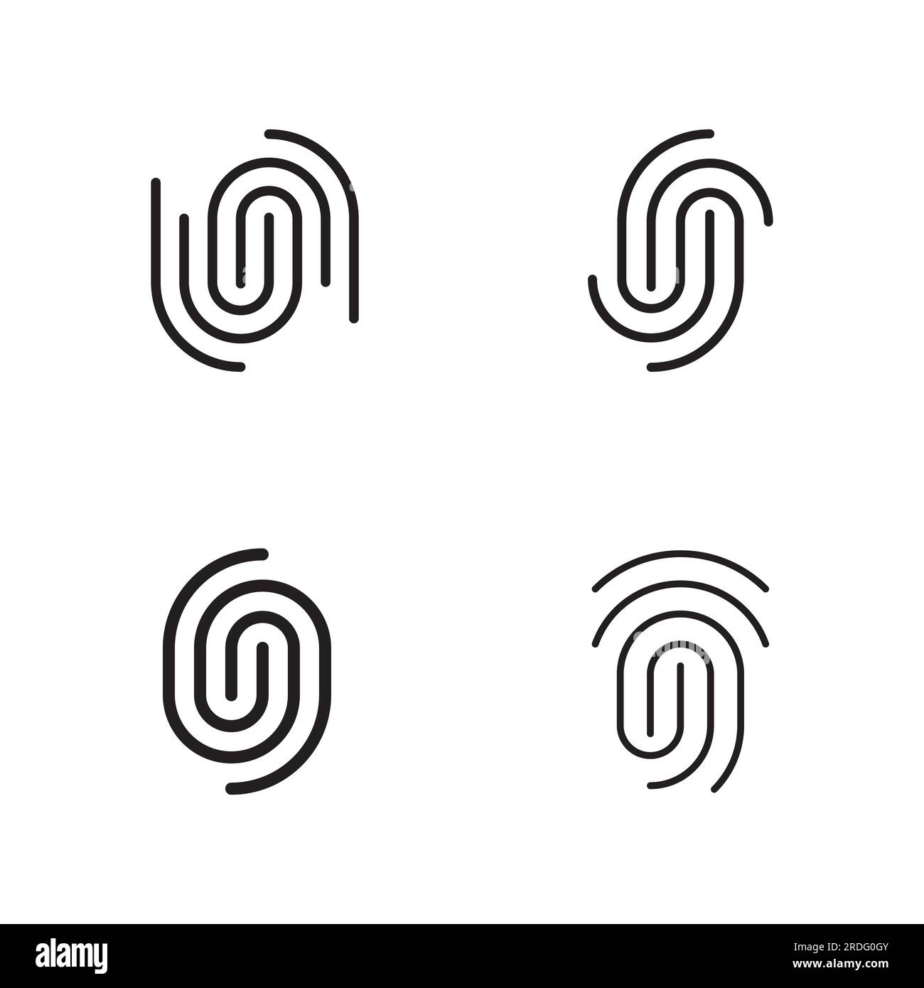Modern human fingerprint logotype. Fingerprint for identity, business ...