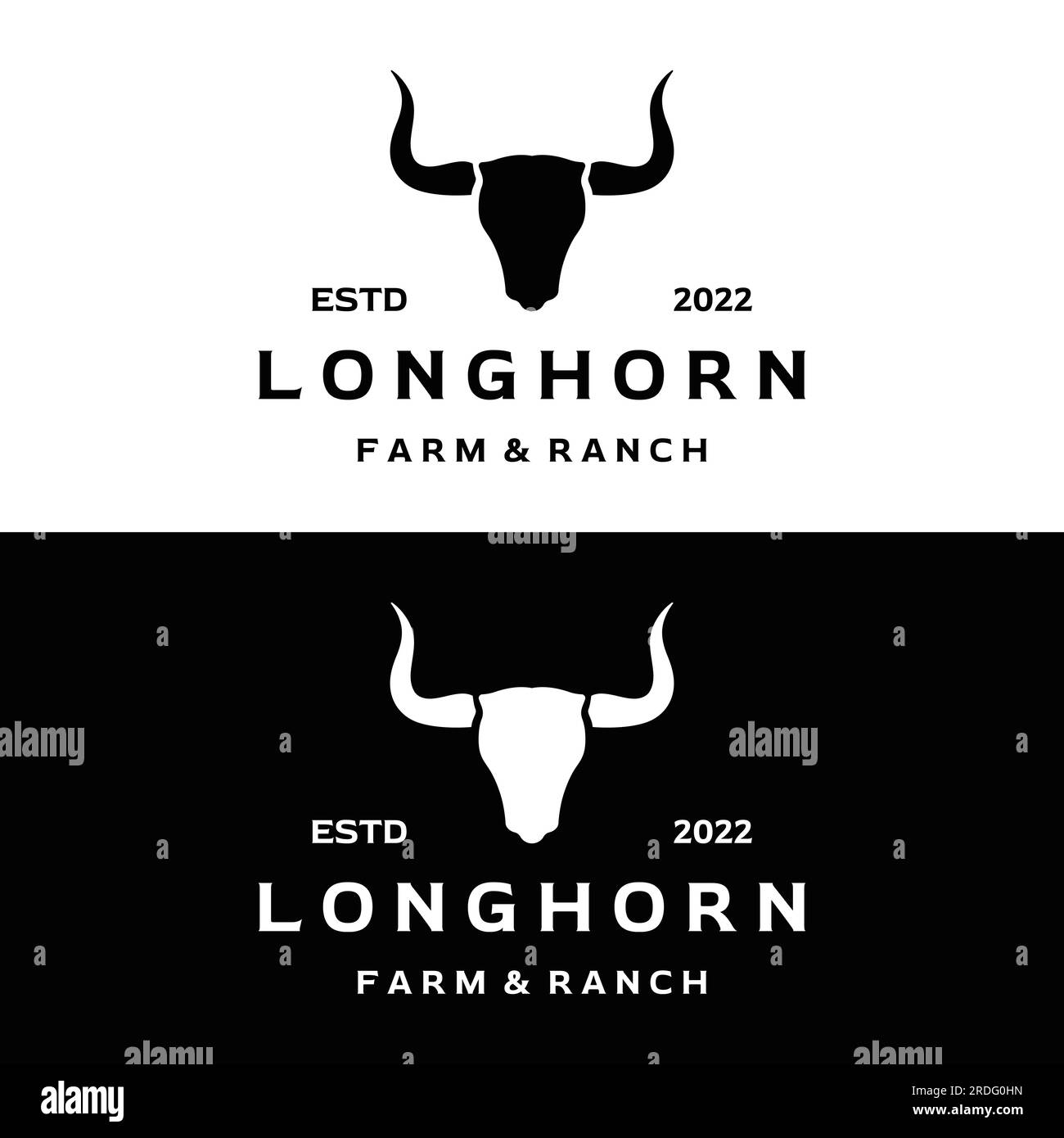 Vintage bull, cow and buffalo long horn logo. for badges, restaurant ...