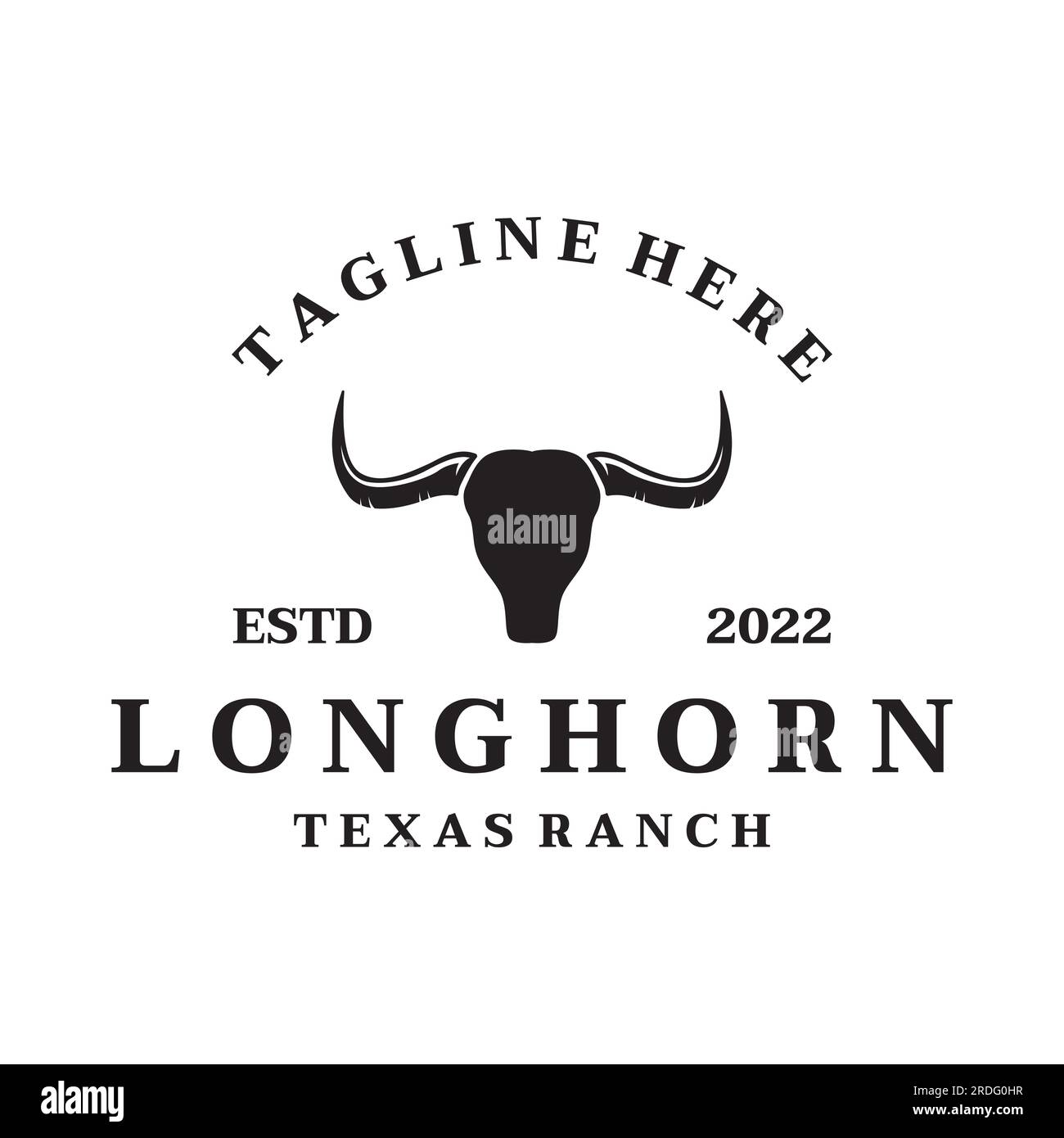 Vintage bull, cow and buffalo long horn logo. for badges, restaurant ...