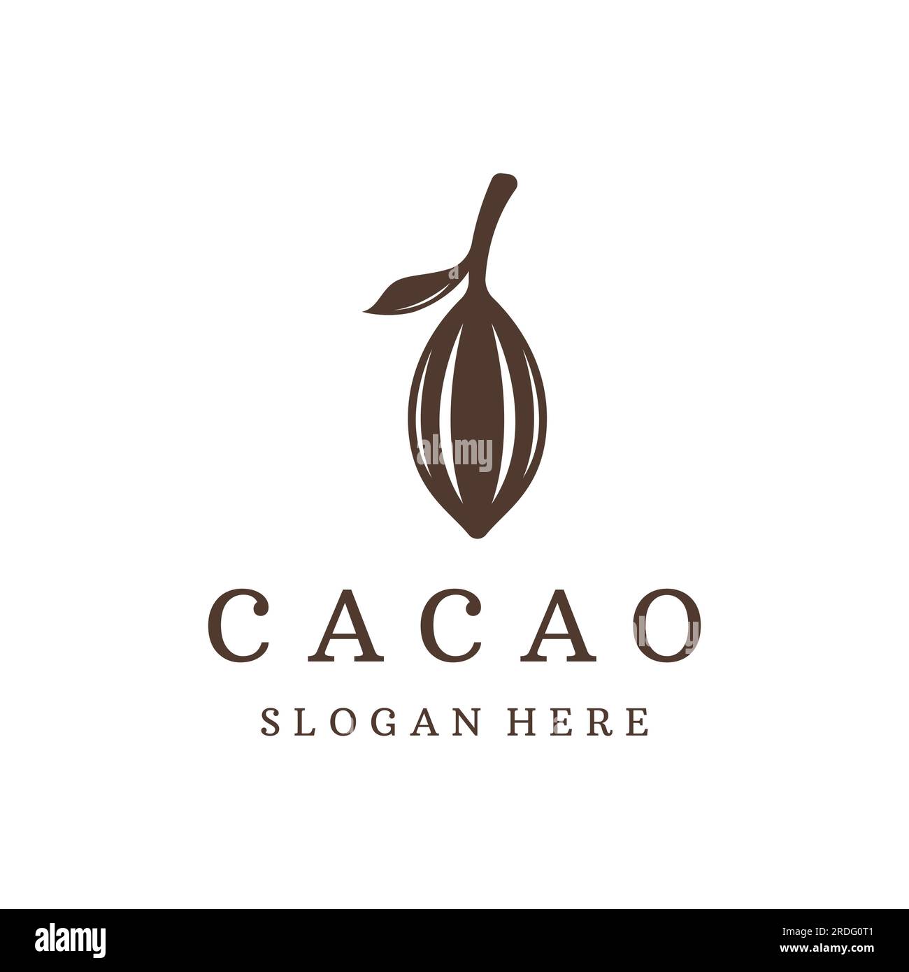 Chocolate cocoa pod plant logotype design, cocoa bean, exotic organic ...