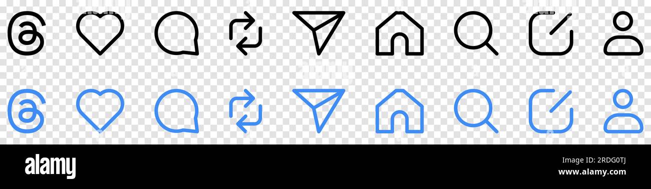 Set of Threads interface icons. Vector illustration isolated on ...