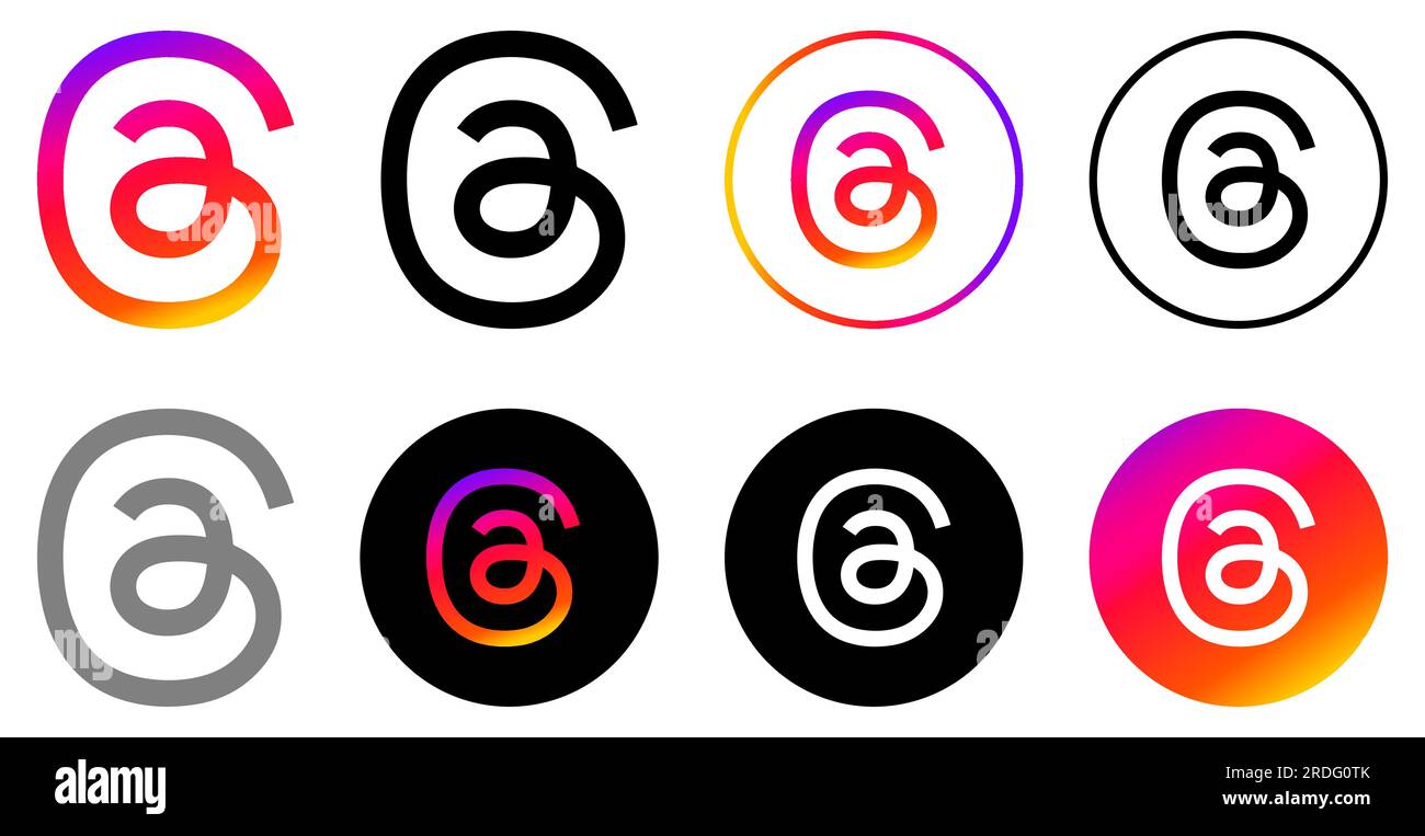Threads logo set. Social media icons. Design can use for web and mobile ...