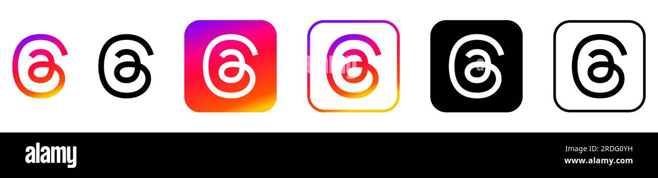 Threads icons set. Social media logos. Design can use for web and ...