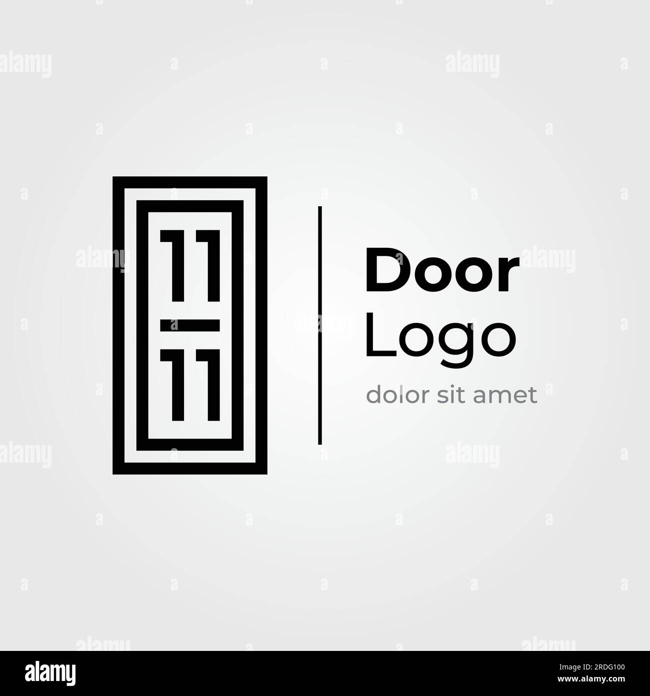 Simple open door abstract logo design, interior with geometric shapes ...