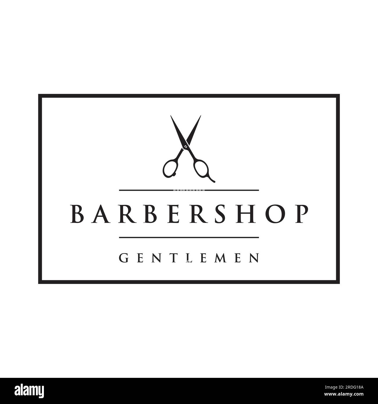 Barbershop logo in vintage style with the concept of scissors, razor ...