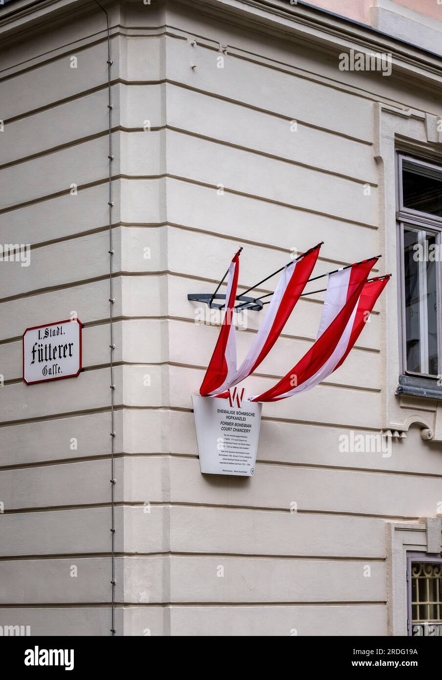 Tourist Information With National Flags At Important Sights, Vienna ...