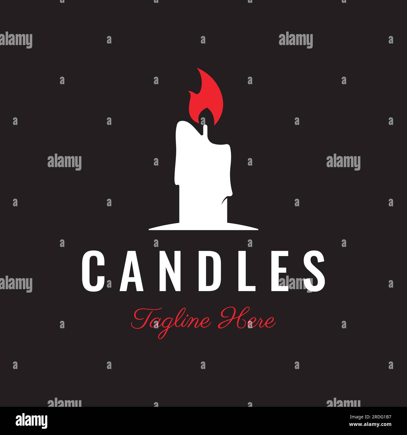 Simple burning luxury candlelight logo design with isolated background ...