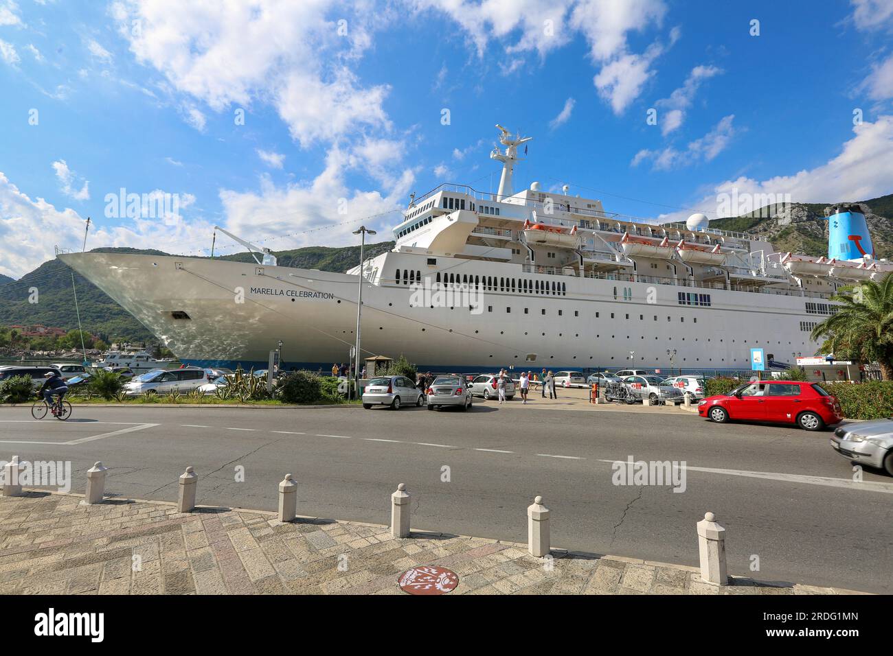 The cruise ship Marella Celebration docked in Kotor, Montenegro ...