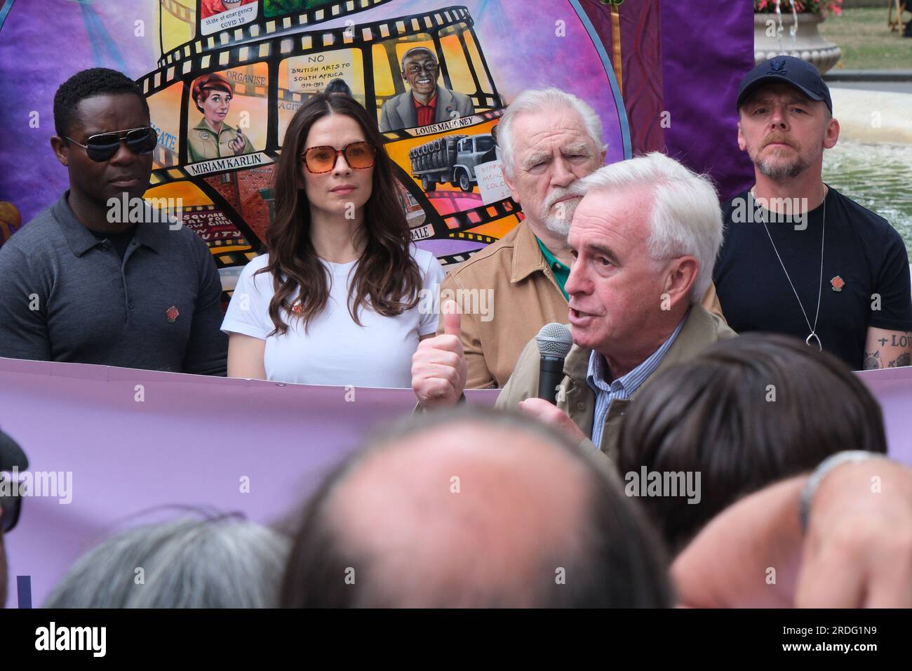 Leicester Square, London, UK. 21st July 2023. Members of Equity rally ...