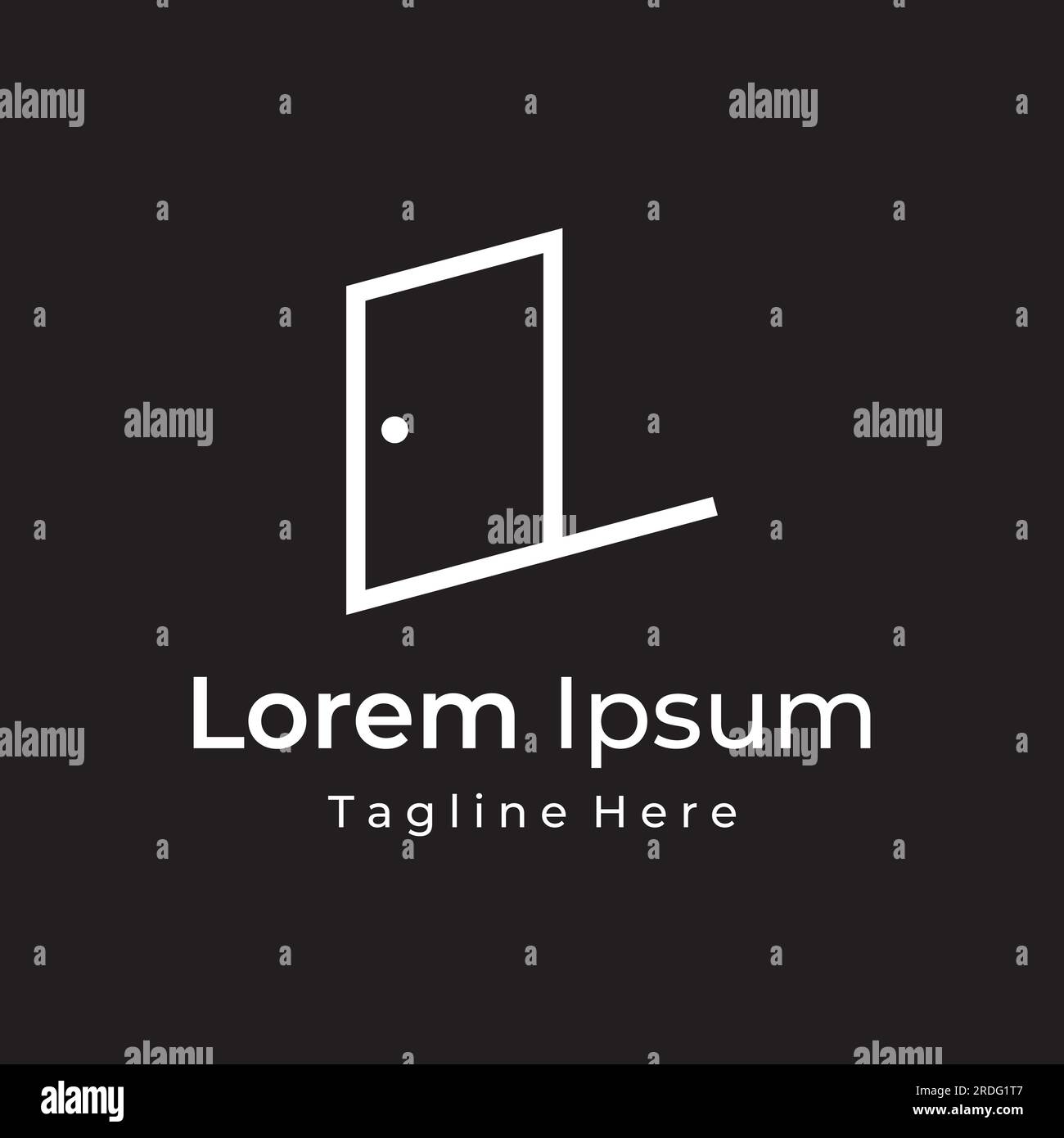 Simple open door abstract logo design, interior with geometric shapes ...